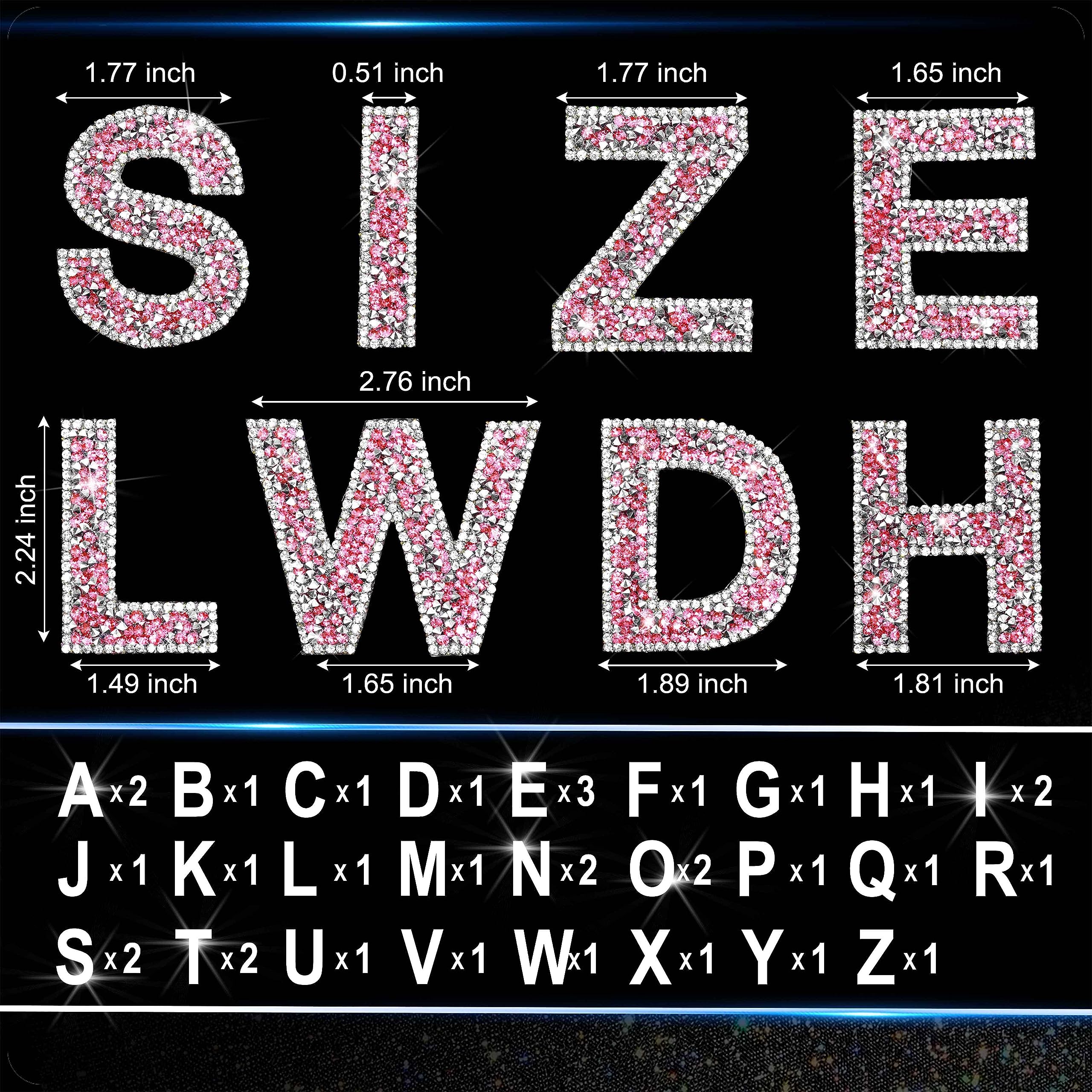 Locacrystal 68Pcs Rhinestone Letter Stickers Bling Glitter Alphabet A-Z ...