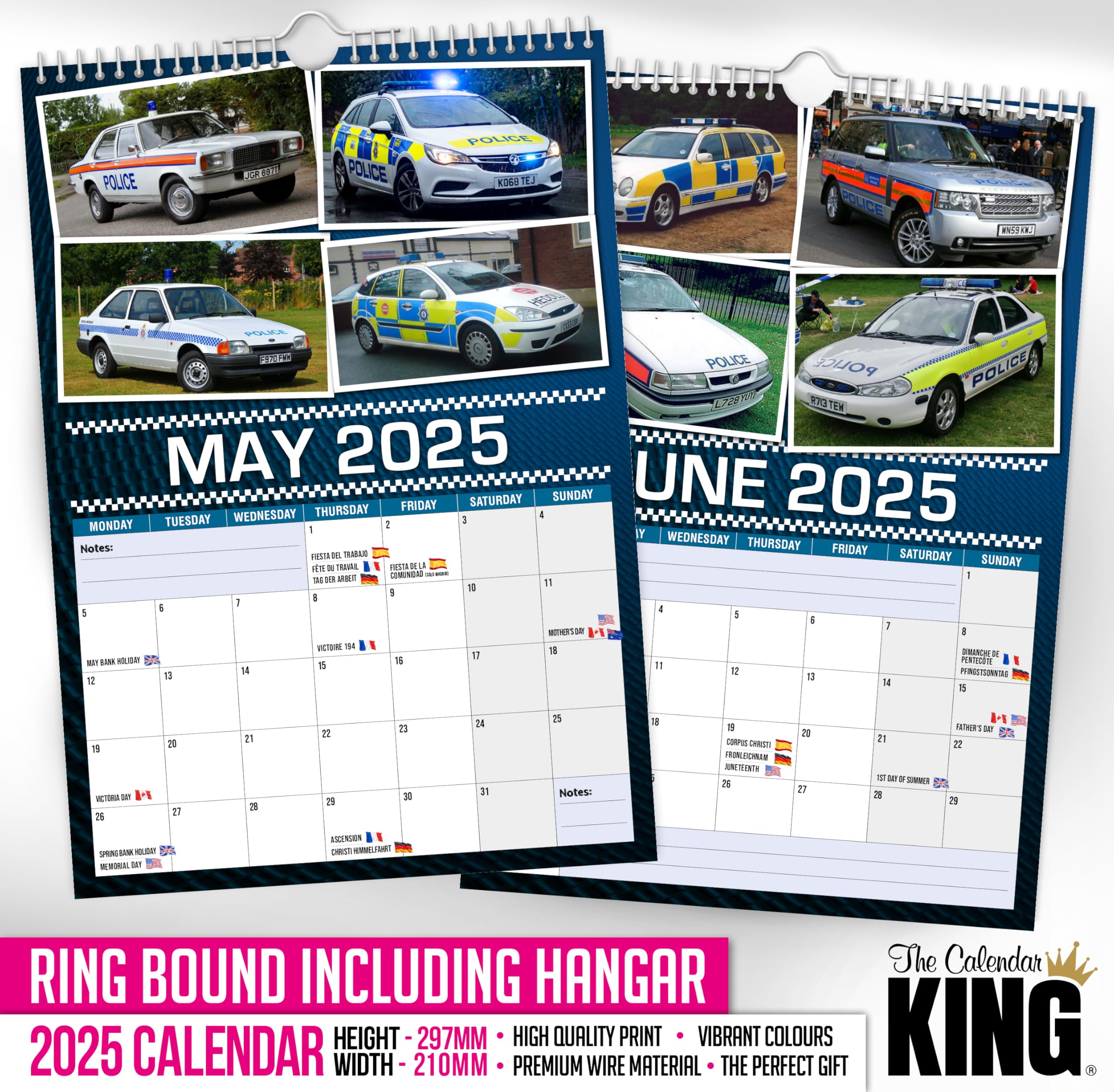 The Calendar King // British Police Cars – A4 Size 2025 Wall Calendar ...