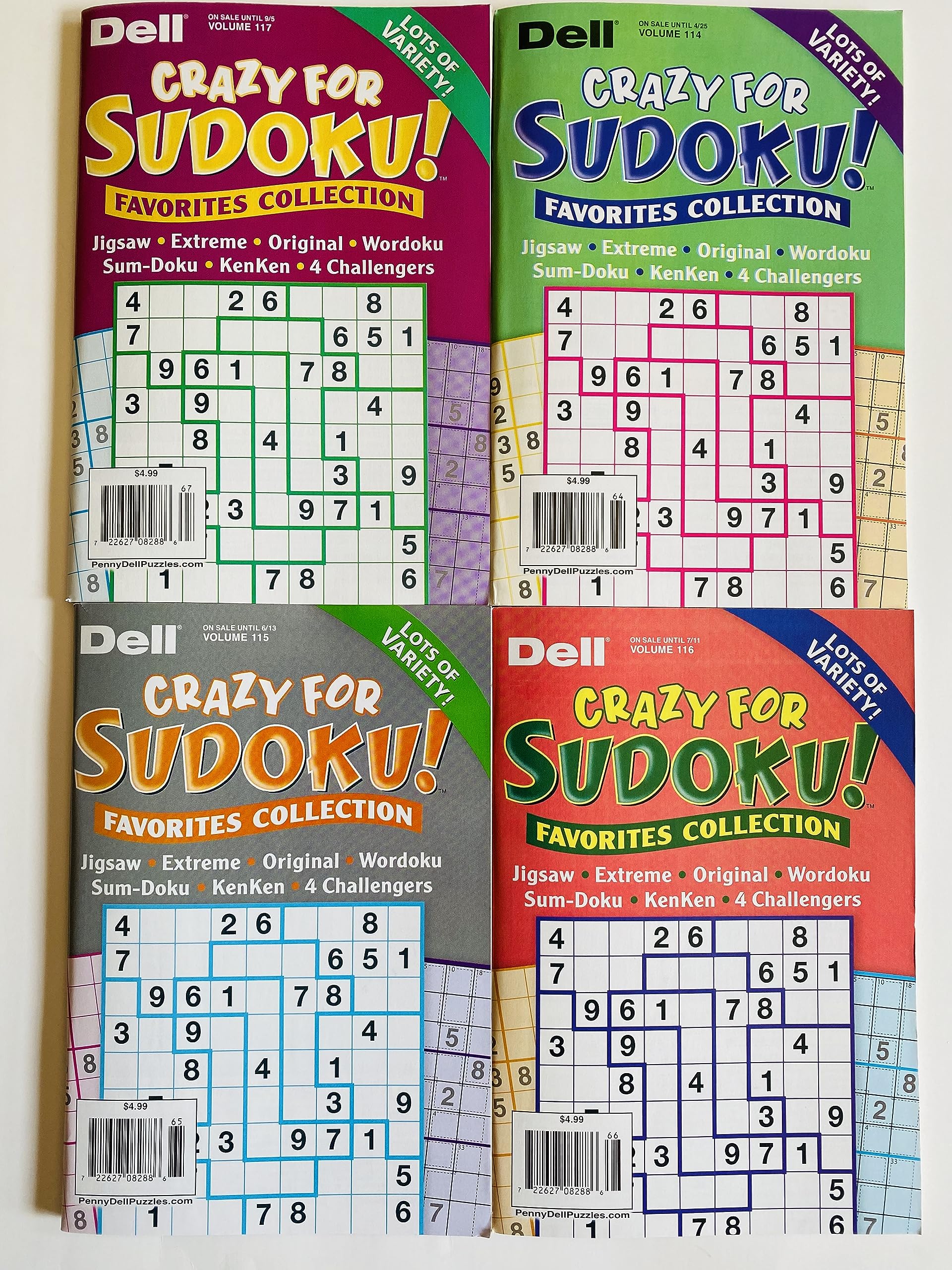 Lot of 4 CRAZY FOR SUDOKU FAVORITES COLLECTION from the Penny Press ...