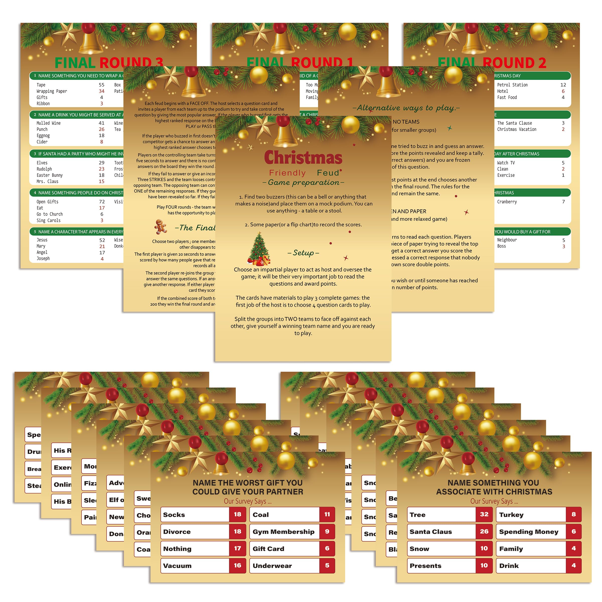 Amazon.com: Fun Christmas Friendly Feud Game, Family Games for Adults ...