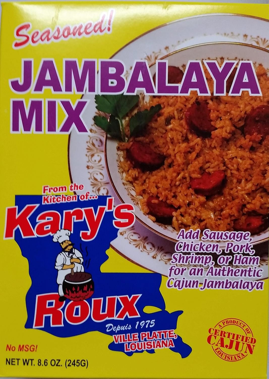 Amazon.com : Kary's Roux Seasoned Jambalaya Mix 8.6 ounce : Grocery ...