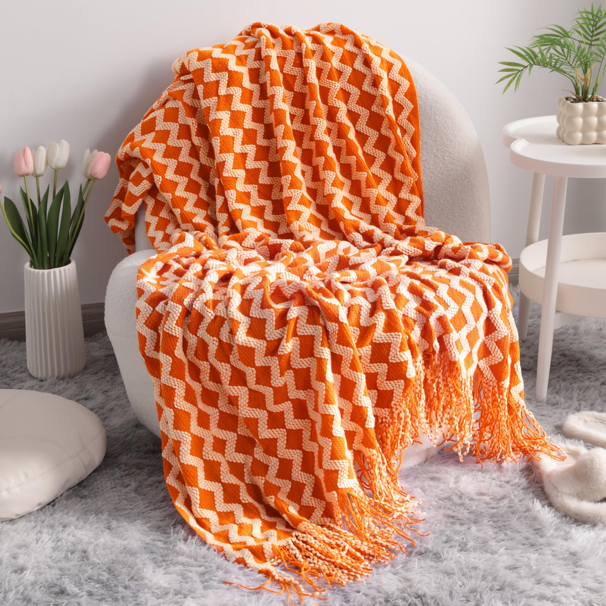 Amazon.com: Creative Co-Op Woven Cotton Throw Blanket with Patterns and ...