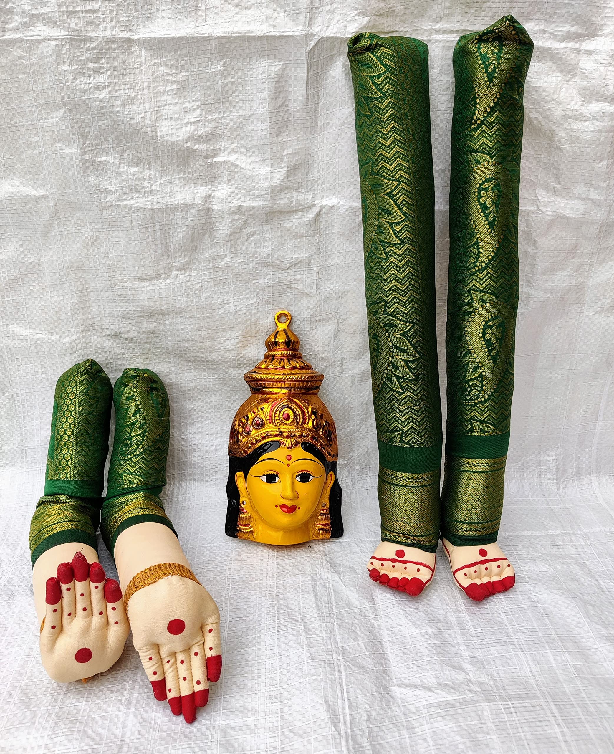 Pujacelebrations Green Hastham Padham Devi Face Set Hands And Legs ...