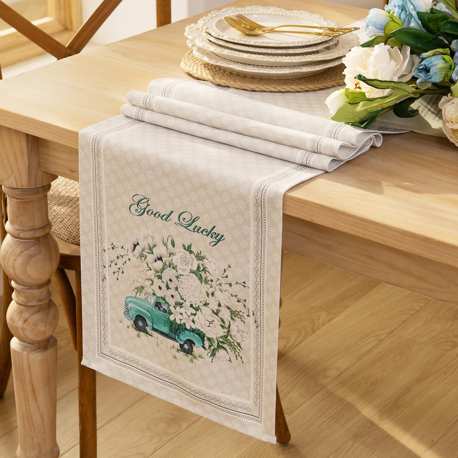 Amazon.com: Joyfol Day White Flower Daisy Table Runner,Long Dresser ...