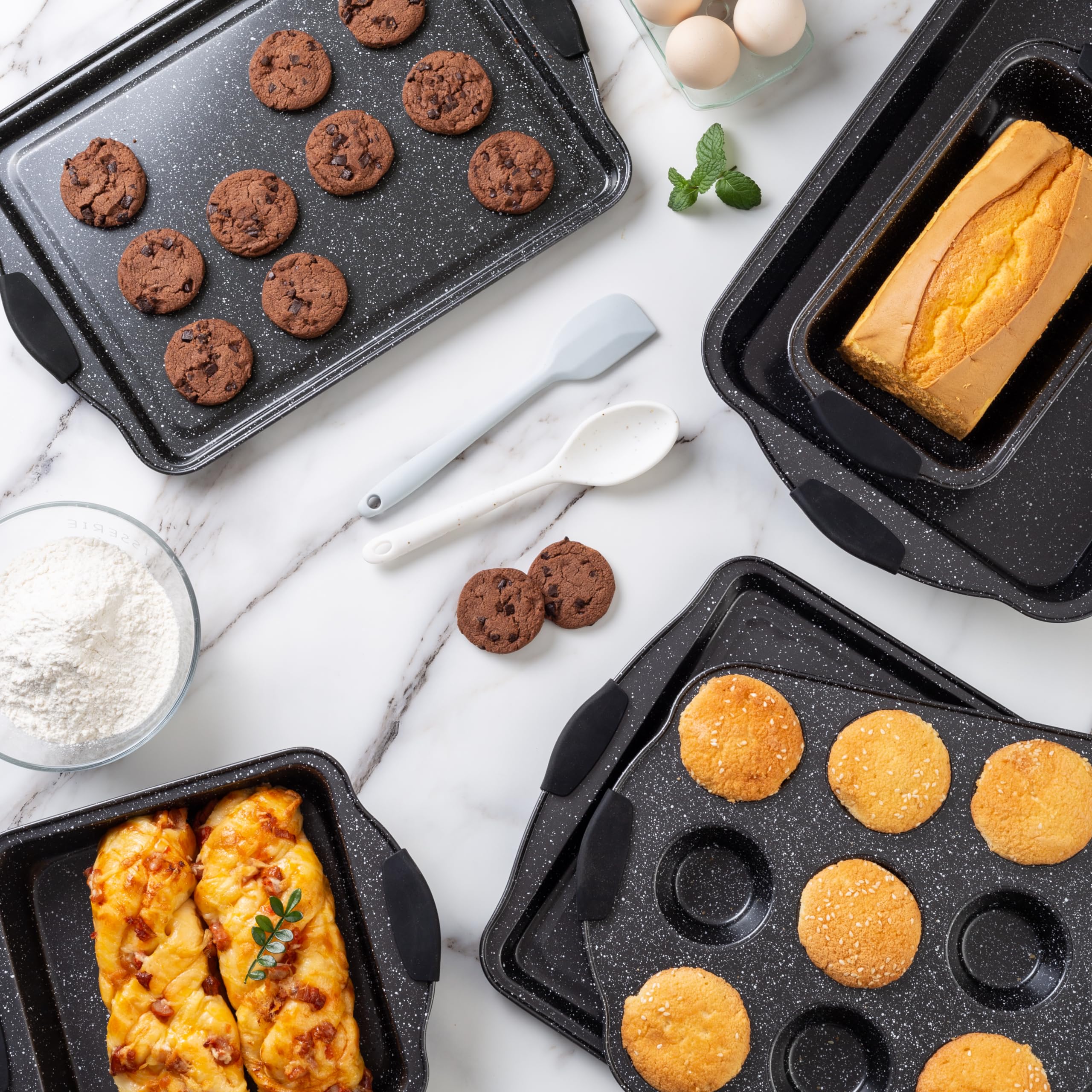 Country Kitchen 10-Piece Nonstick Stackable Bakeware Set - PFOA, PFOS ...