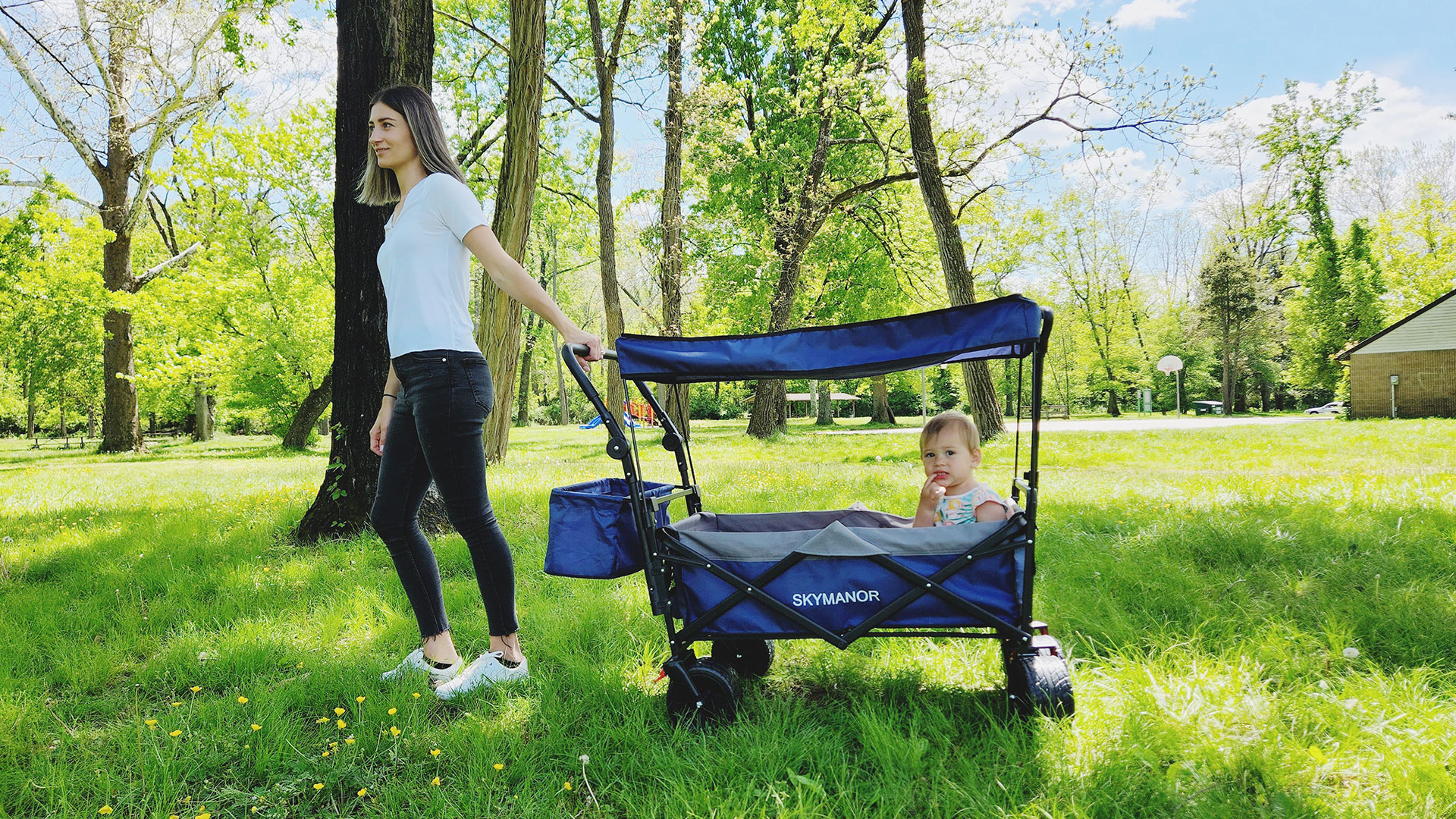 Watch SKYMANOR Collapsible Wagon with Removable Canopy Wagon Cart on ...