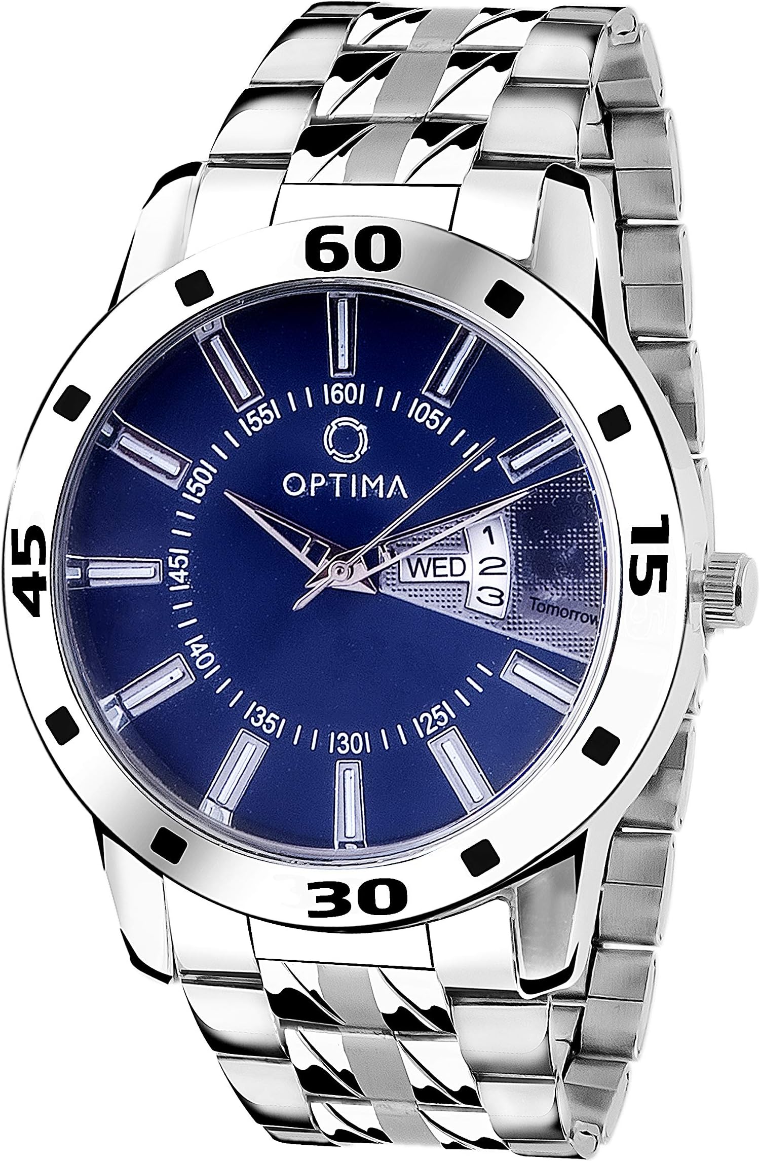 OPTIMA OMD-616 Stainless Steel Analog Watch for Men, Blue Dial : Amazon ...