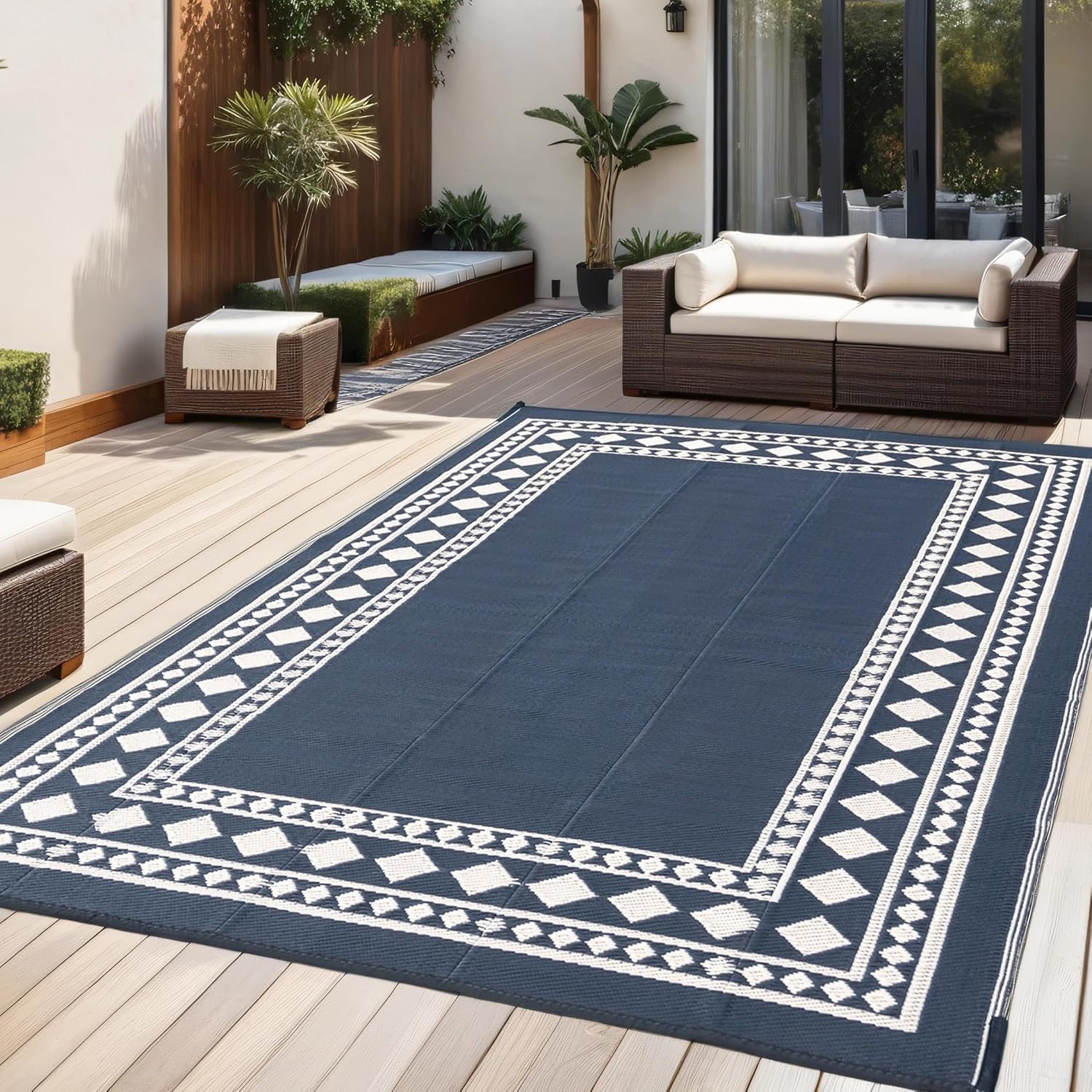 Amazon.com: RURALITY Outdoor Rugs 5x8 Waterproof for Patios Clearance ...