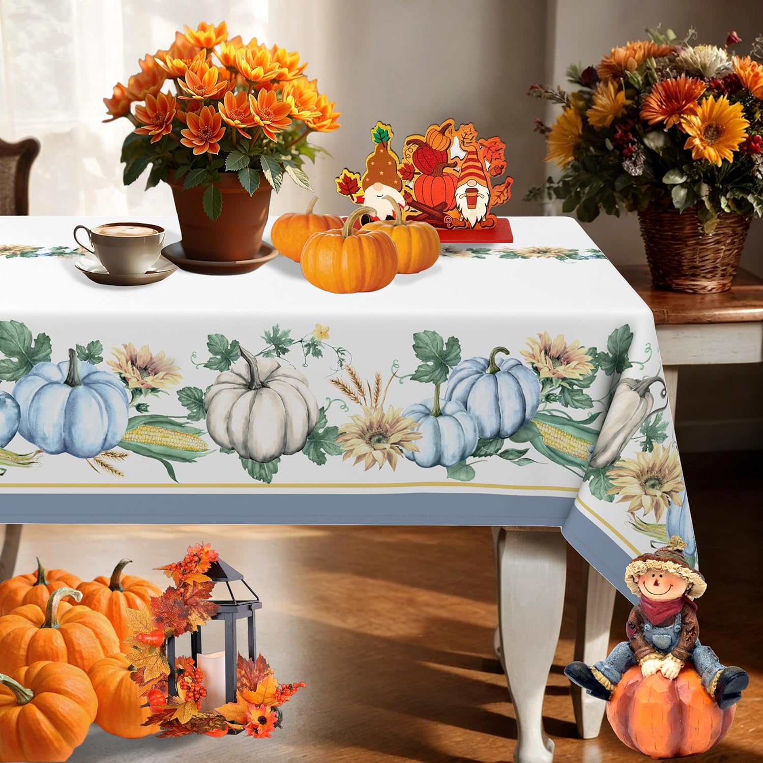 Amazon.com: sgqjdpmc Rectangle Fall Tablecloth Autumn Harvest Table ...