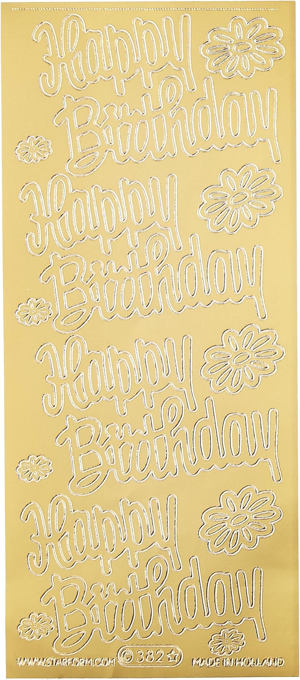 Amazon.com: Gold Foil Script Happy Birthday Stickers : Toys & Games