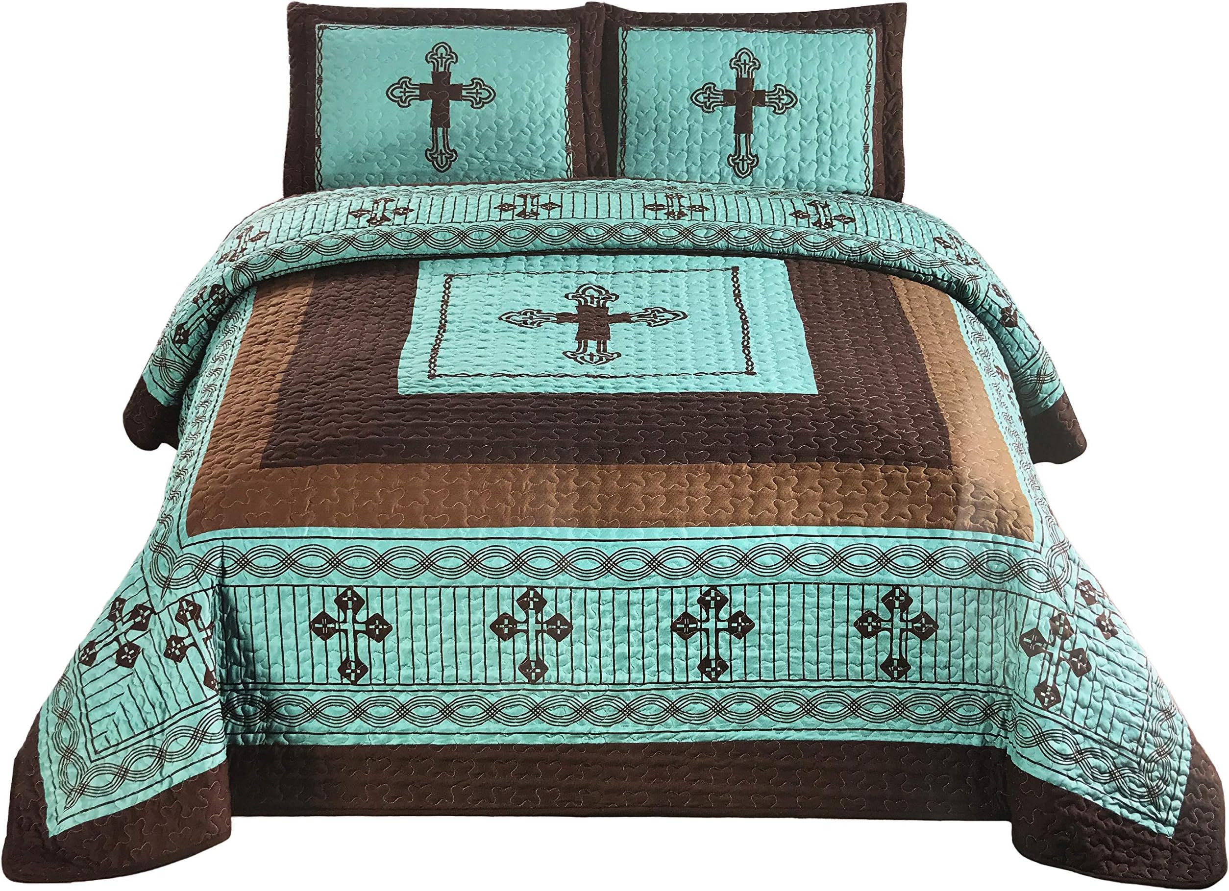Amazon.com: Golden Linens LLC 3-Piece Western Lone Star Barb Wire Cabin ...