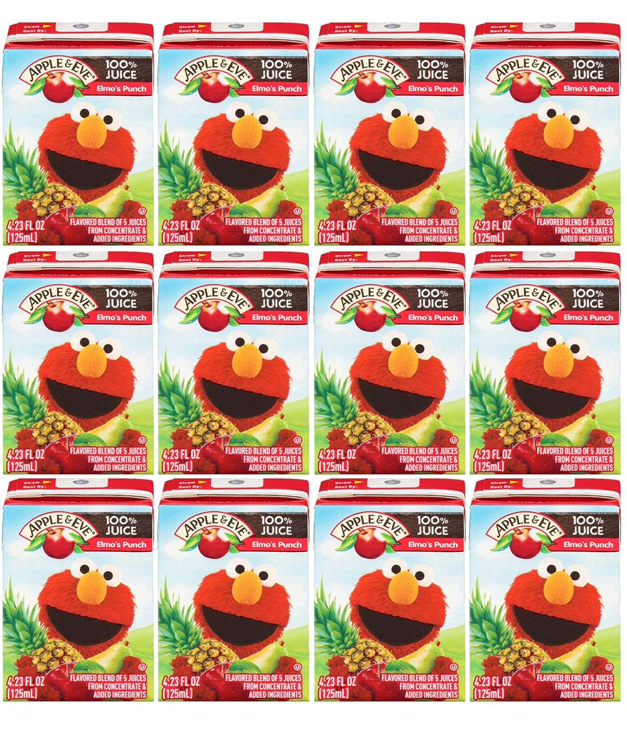 Amazon.com : Apple & Eve Elmo's Punch, 4.23oz Boxes, Pack of 12 ...