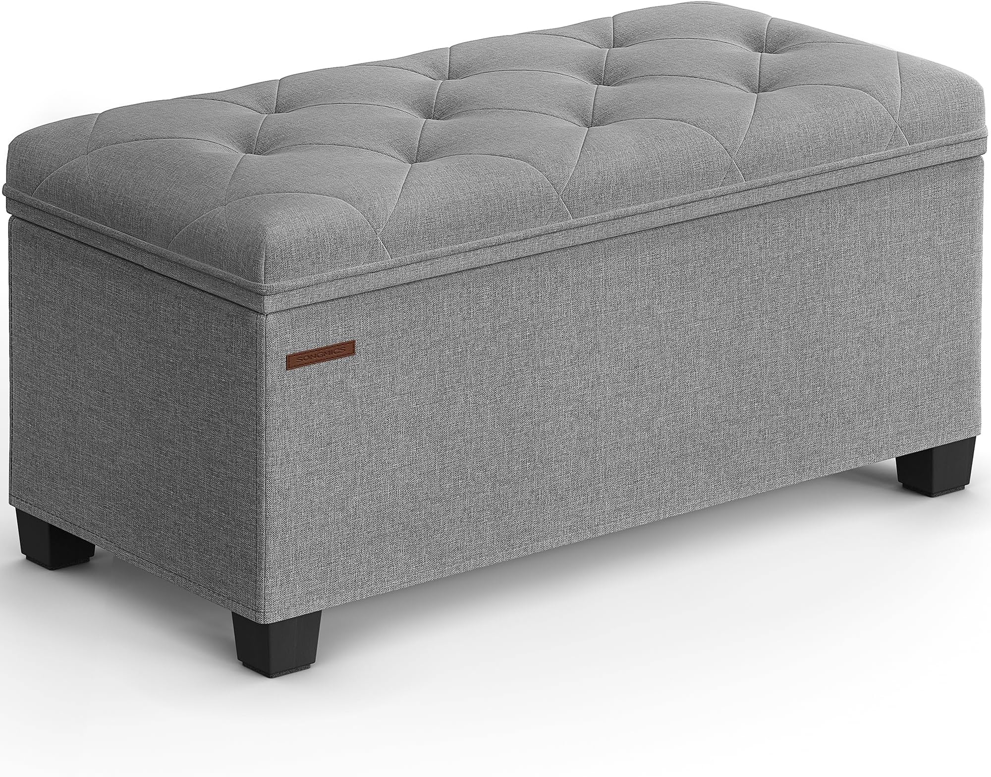 SONGMICS Storage Ottoman Bench, Foldable Foot Rest with Legs, 15.7 x 30 ...