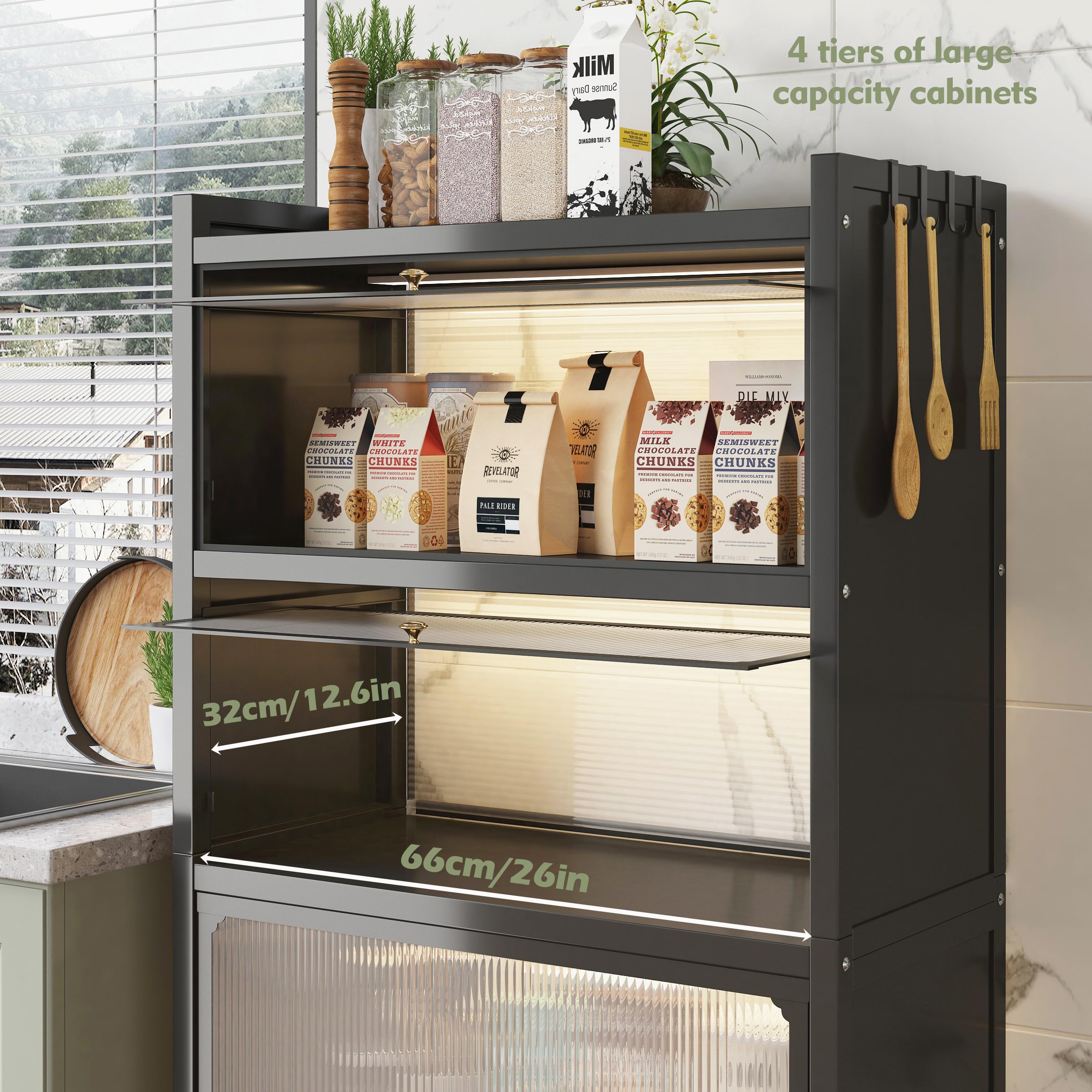 Snapklik.com : COVAODQ 5 Tier Pantry Storage Cabinet Baker Racks For ...