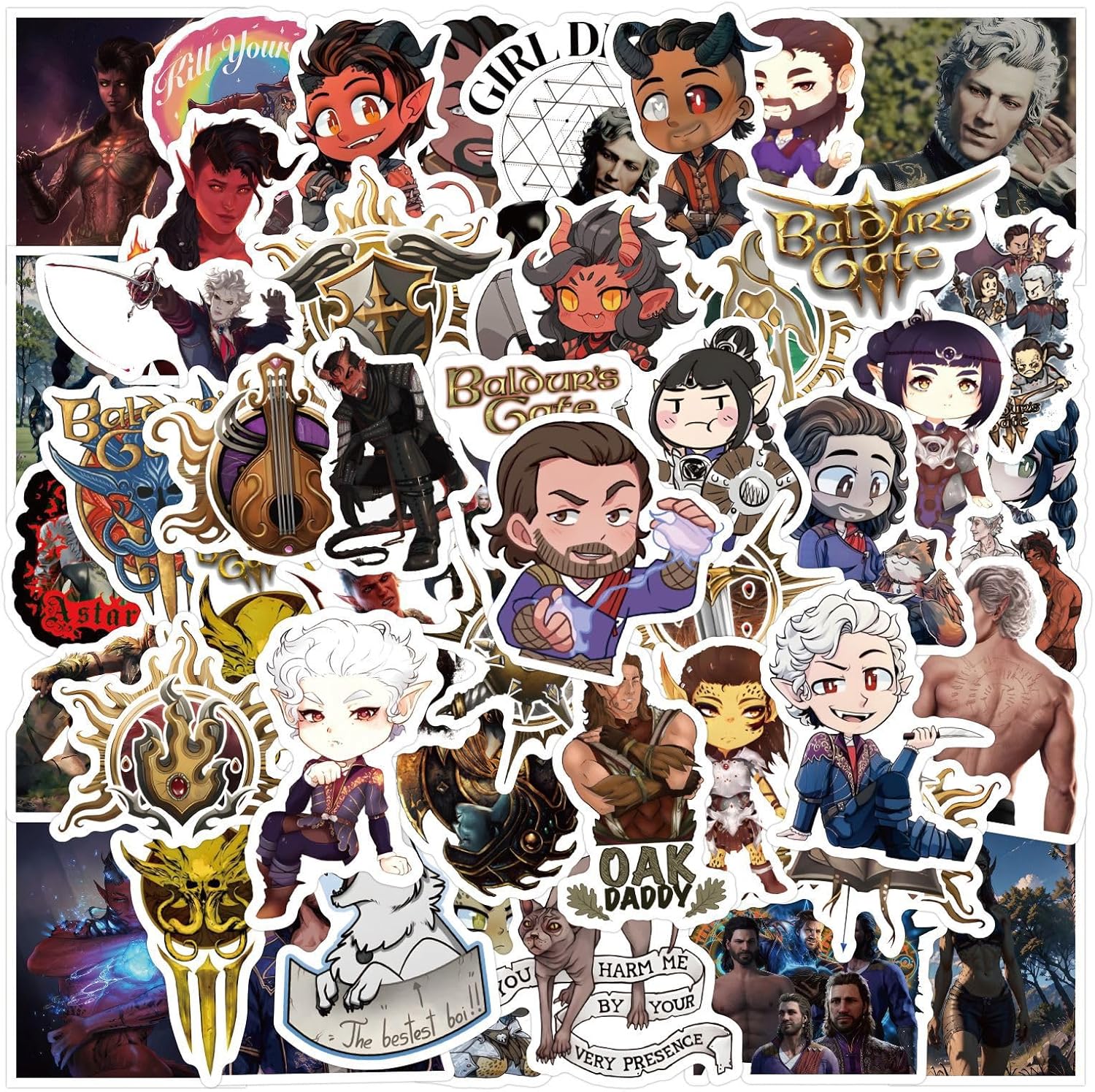 CPORER BG3 Stickers 54PCS BG3 Merch Vinyl Aesthetics Waterproof ...