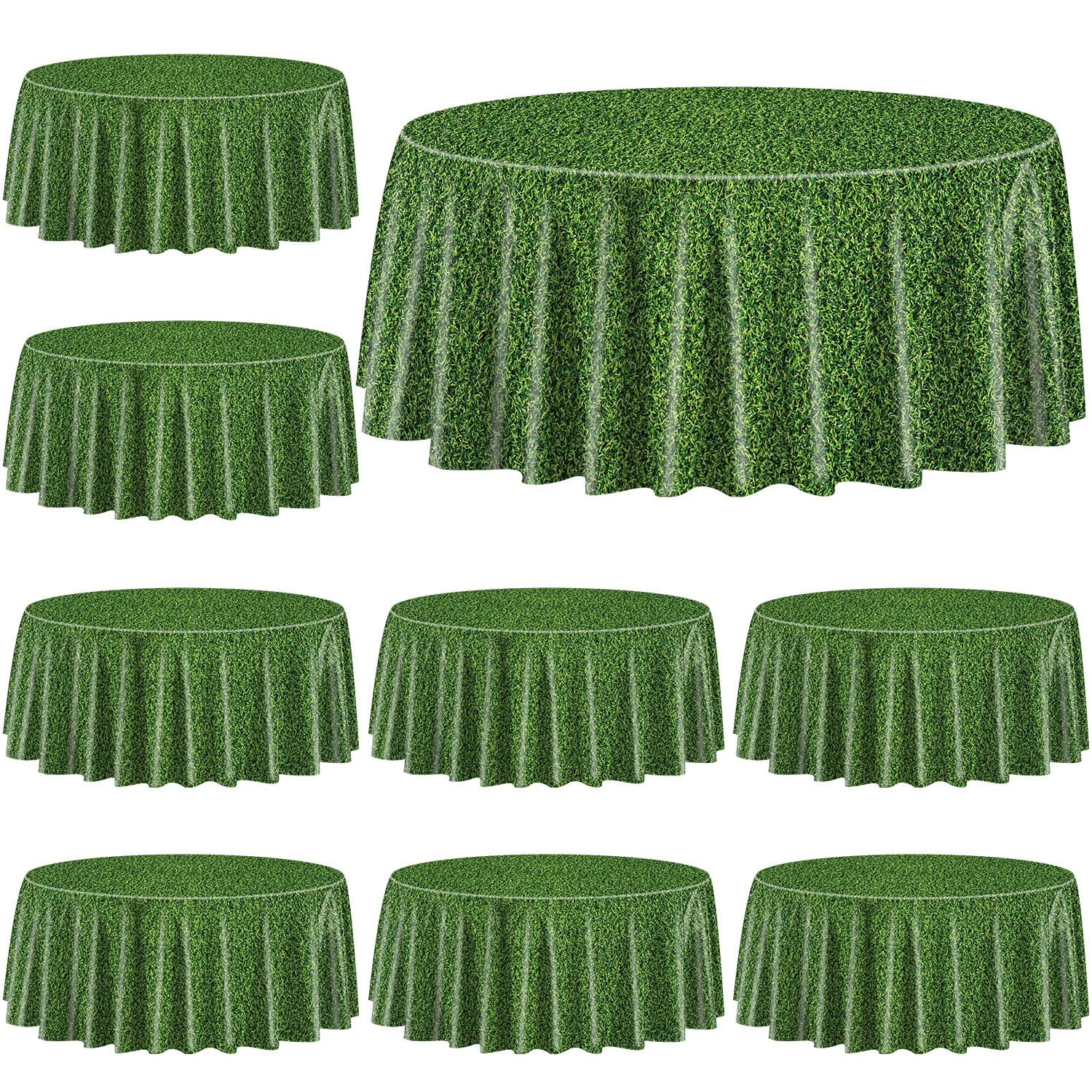 Amazon.com: PIXHOTUL 9 Pcs Green Grass Tablecovers, Round Grass Pattern ...