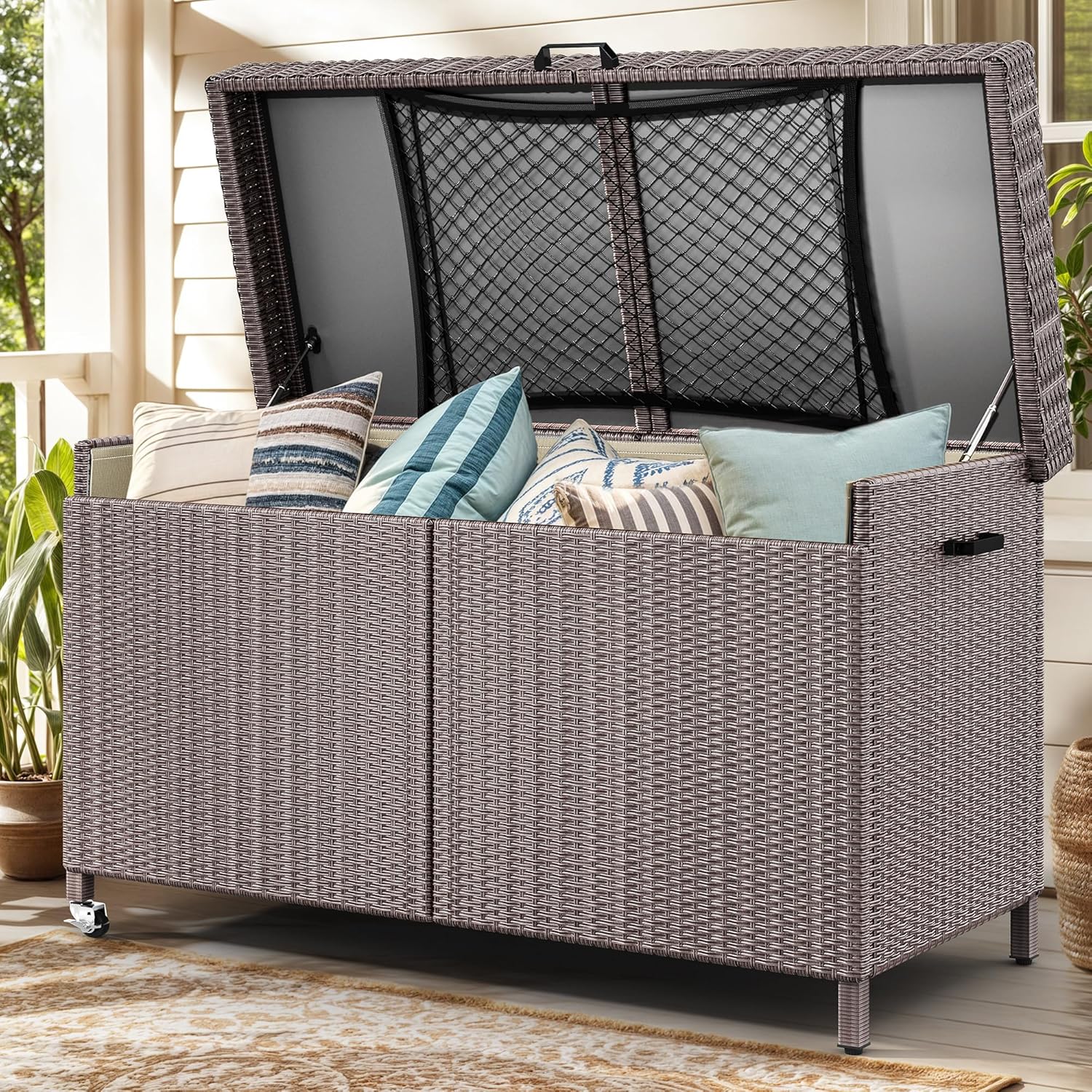 Amazon.com : YITAHOME 200 Gallon Outdoor Storage Box w/Storage Net ...