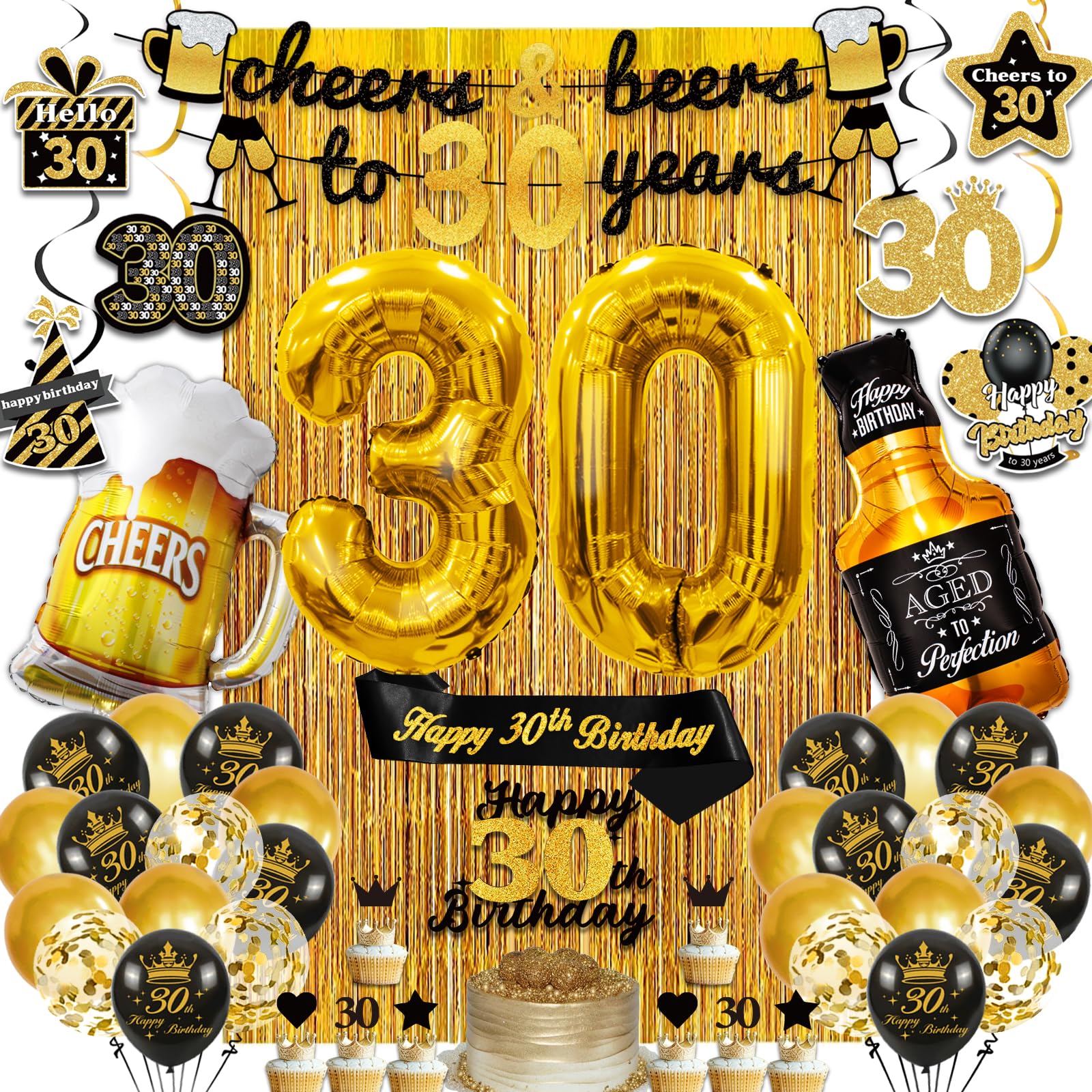 Amazon.com: 30th Birthday Decorations for Him, 30th Birthday Party ...