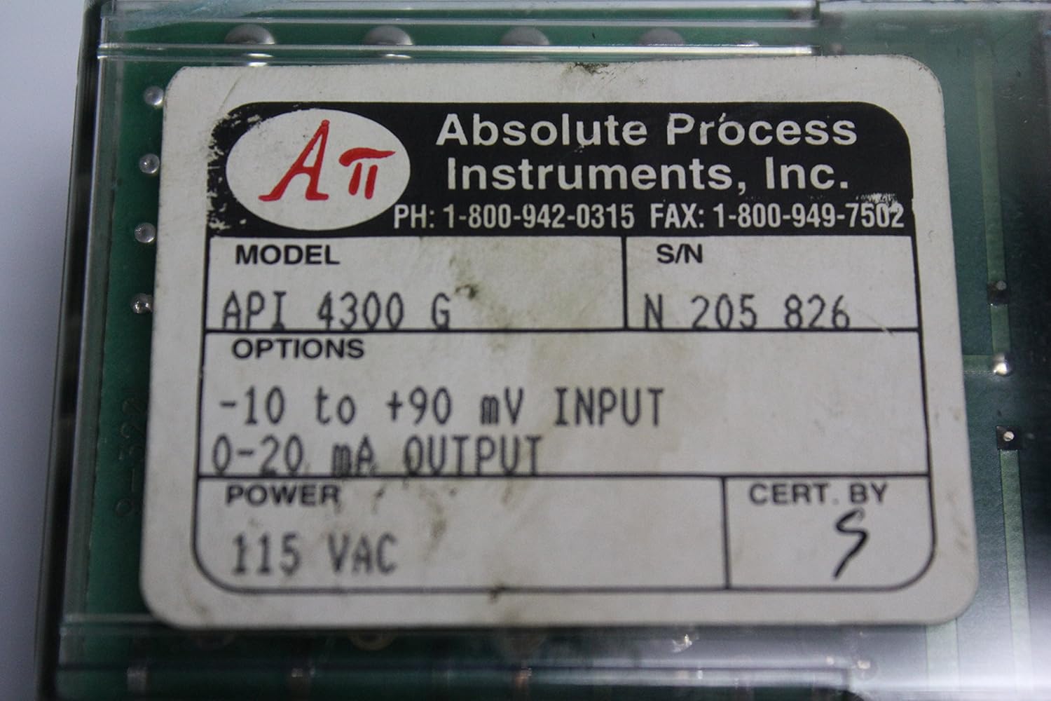 Absolute Process Instruments API 4300 G DC to DC Transmitter New ...