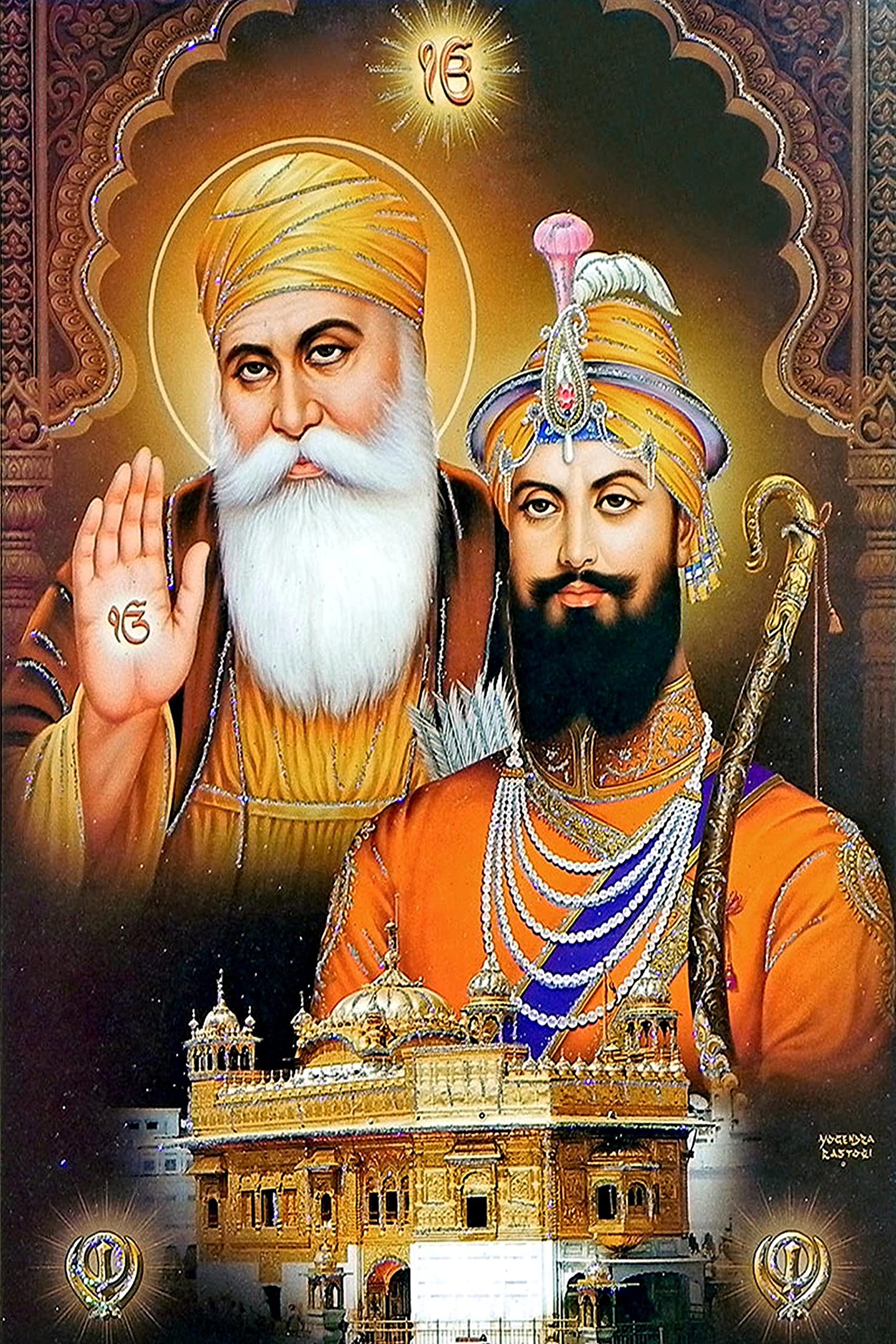 Buy Imagine Mart Guru Nanak Dev Ji and Guru Gobind Singh JI 12x18 Inch ...