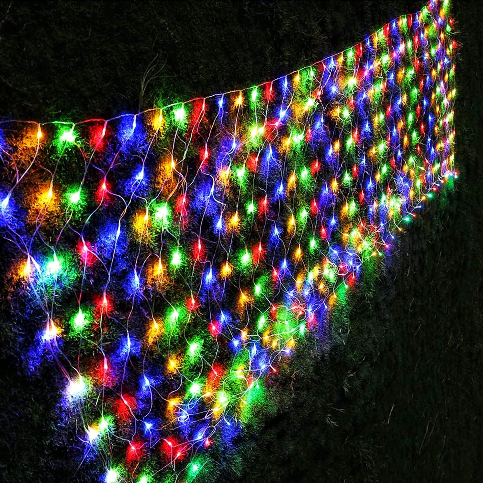 OYCBUZO 360LED Colorful Christmas Net Lights, 21ft x 5ft Connectable ...