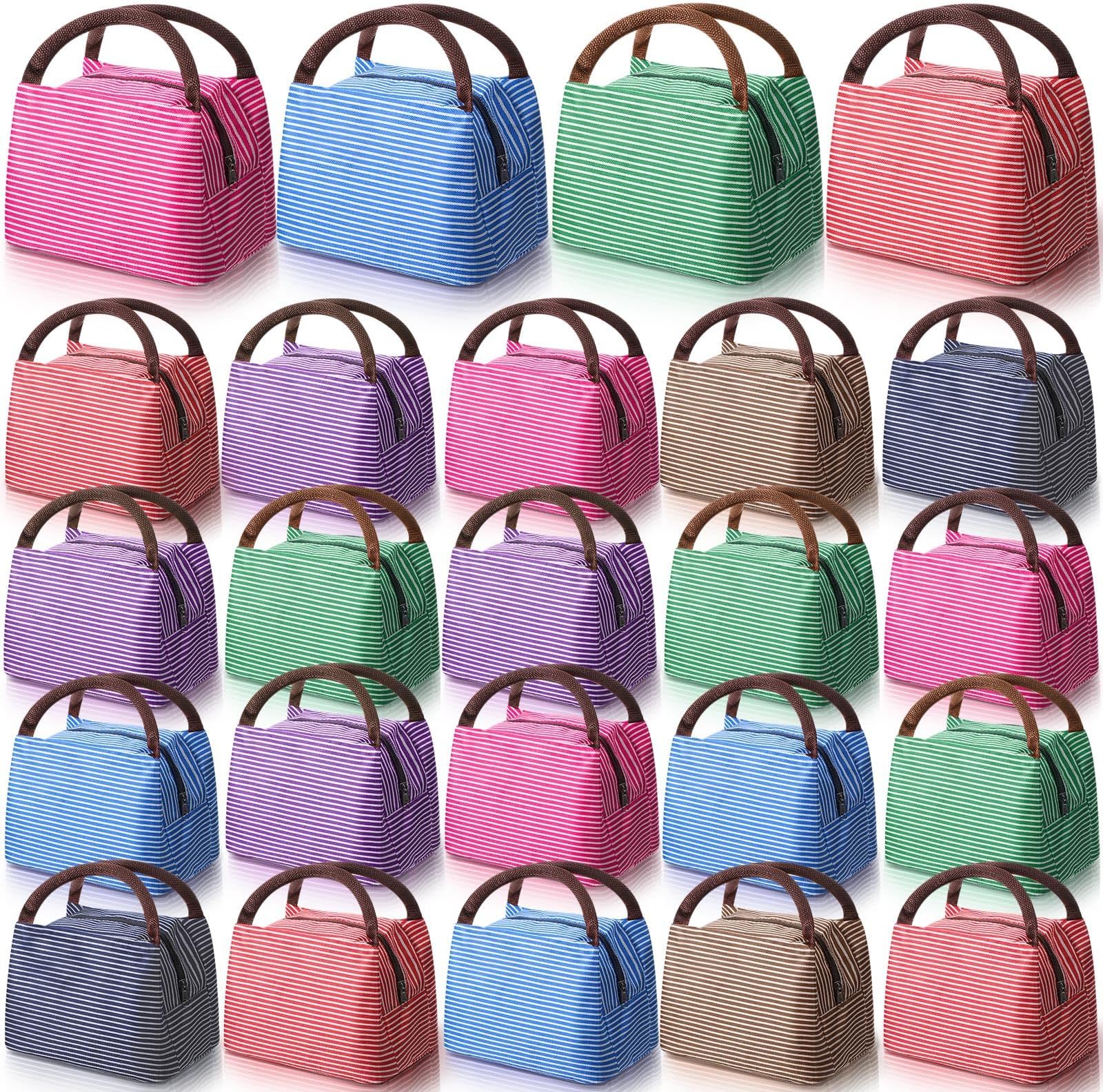Amazon.com: Chunful 24 Pcs Insulated Lunch Bags Aesthetic Lunch Bag ...