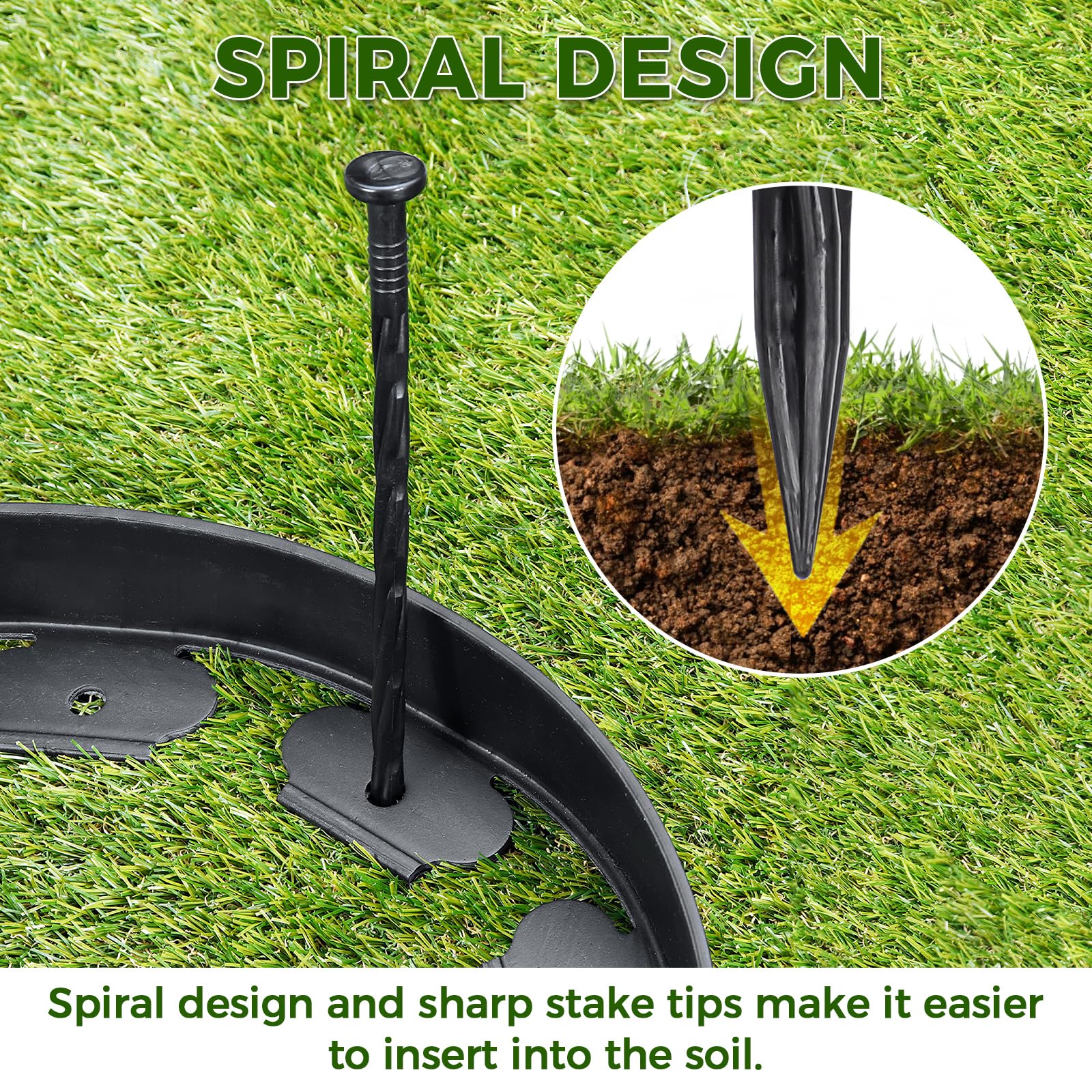 Snapklik.com : 100 PCS Landscape Edging Stakes, Plastic 8-Inch Garden ...