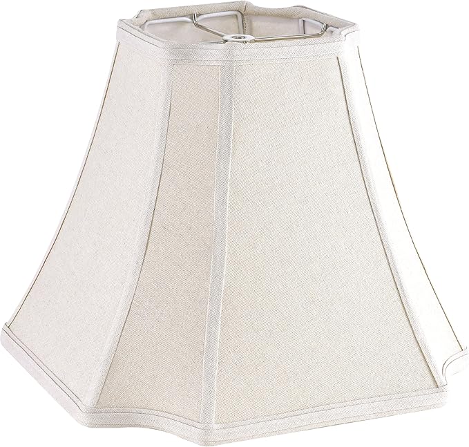 GOSO 1 Pc Square Cut Corner Medium Lampshade 13.2", Beige Fabric Lamp ...