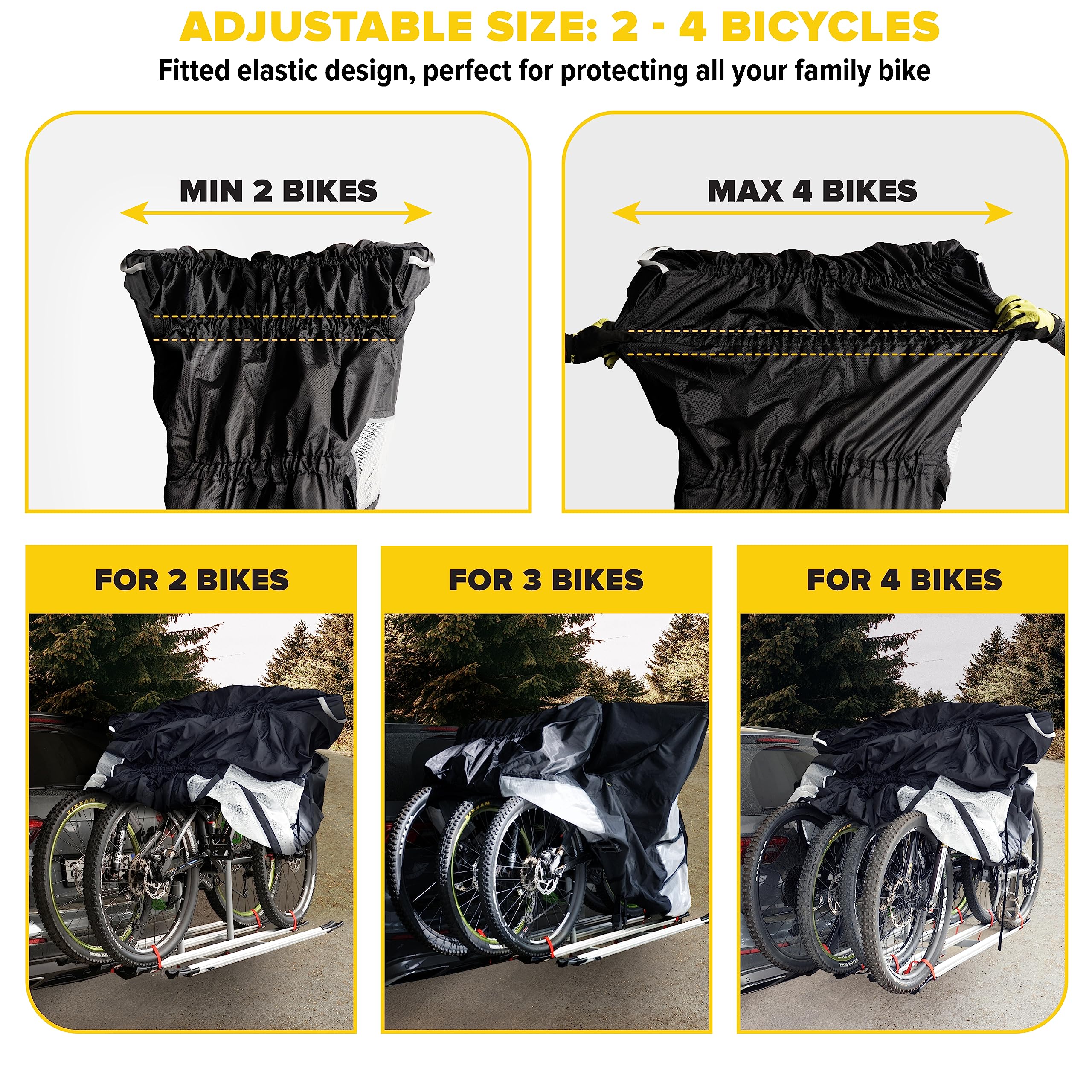 Ultraverse Bike Rack Cover for 2, 3 and 4 Bicycles for Transportation ...
