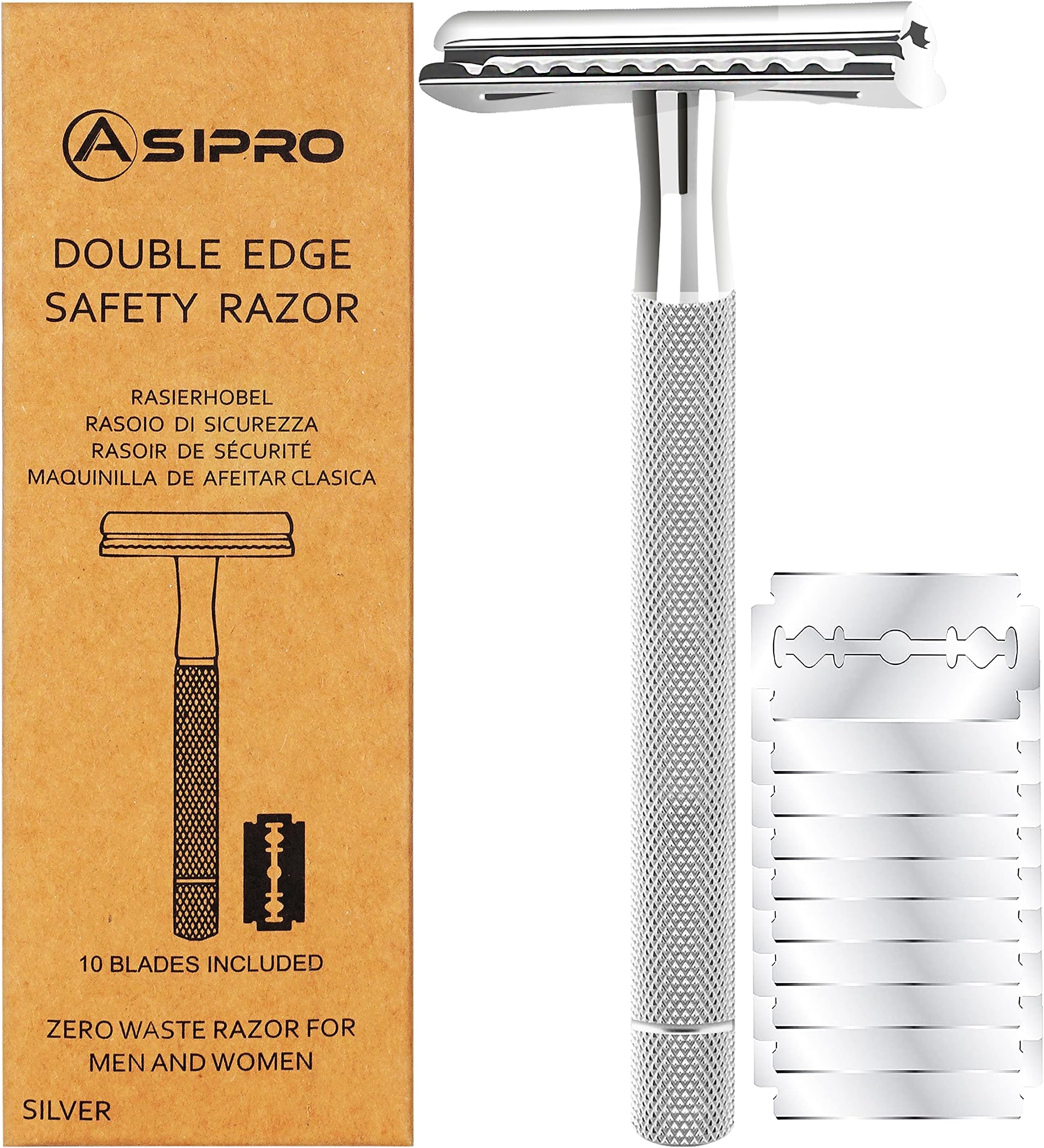Amazon.com: Double Edge Safety Razor for Unisex, 10 Platinum Coated ...