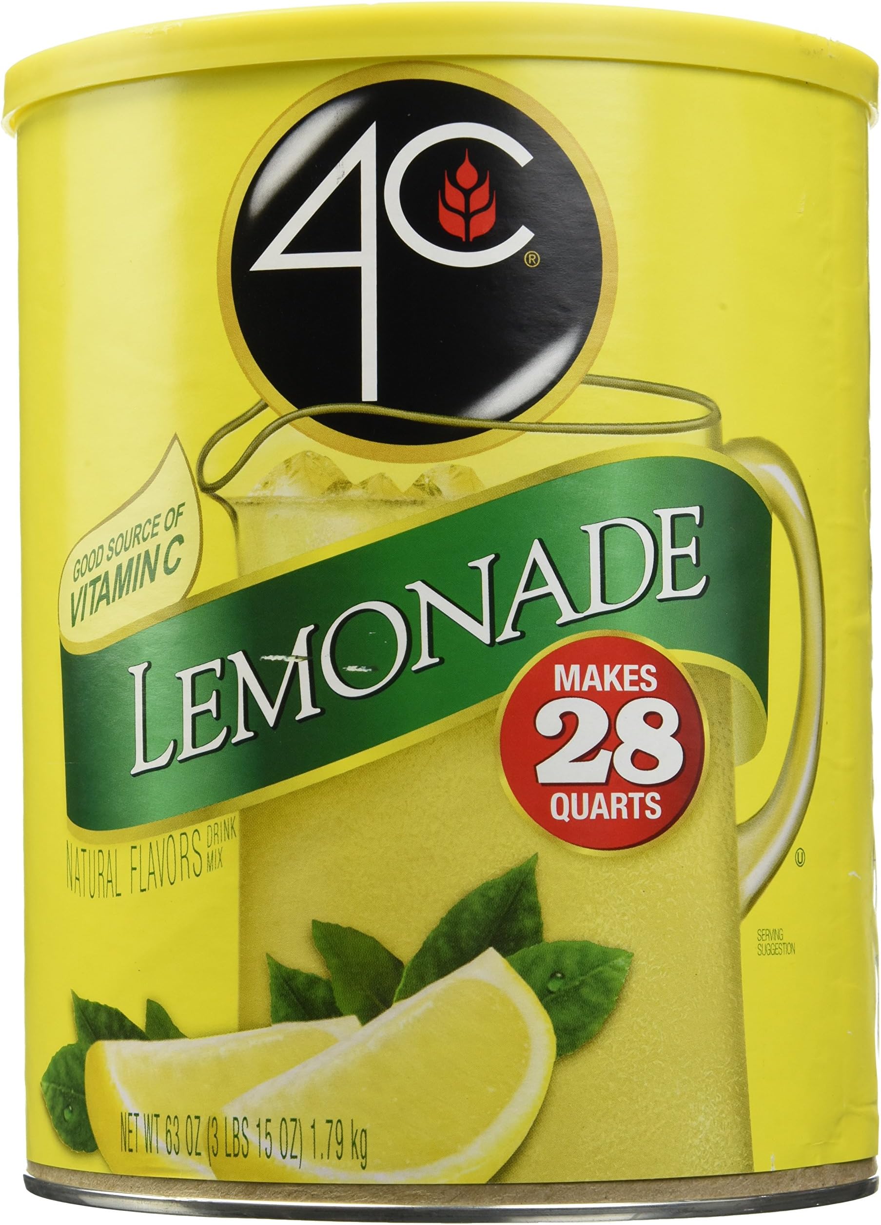 Amazon.com : 4 C Lemonade Flavored Mix 28 Quarts, 63 Fluid Ounce ...