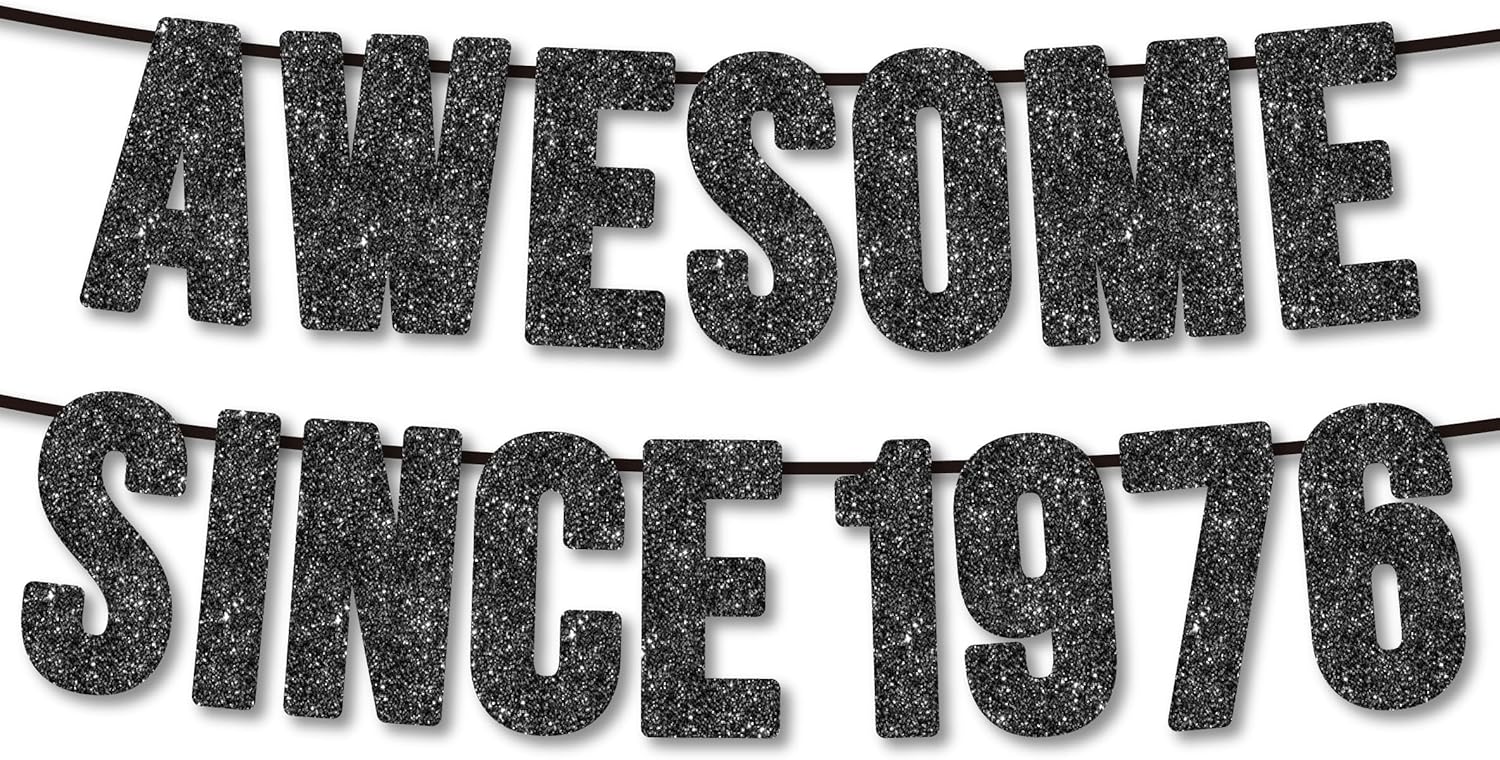 Amazon.com: Pre-Strung Awesome Since 1976 Banner - Happy 50th Birthday ...