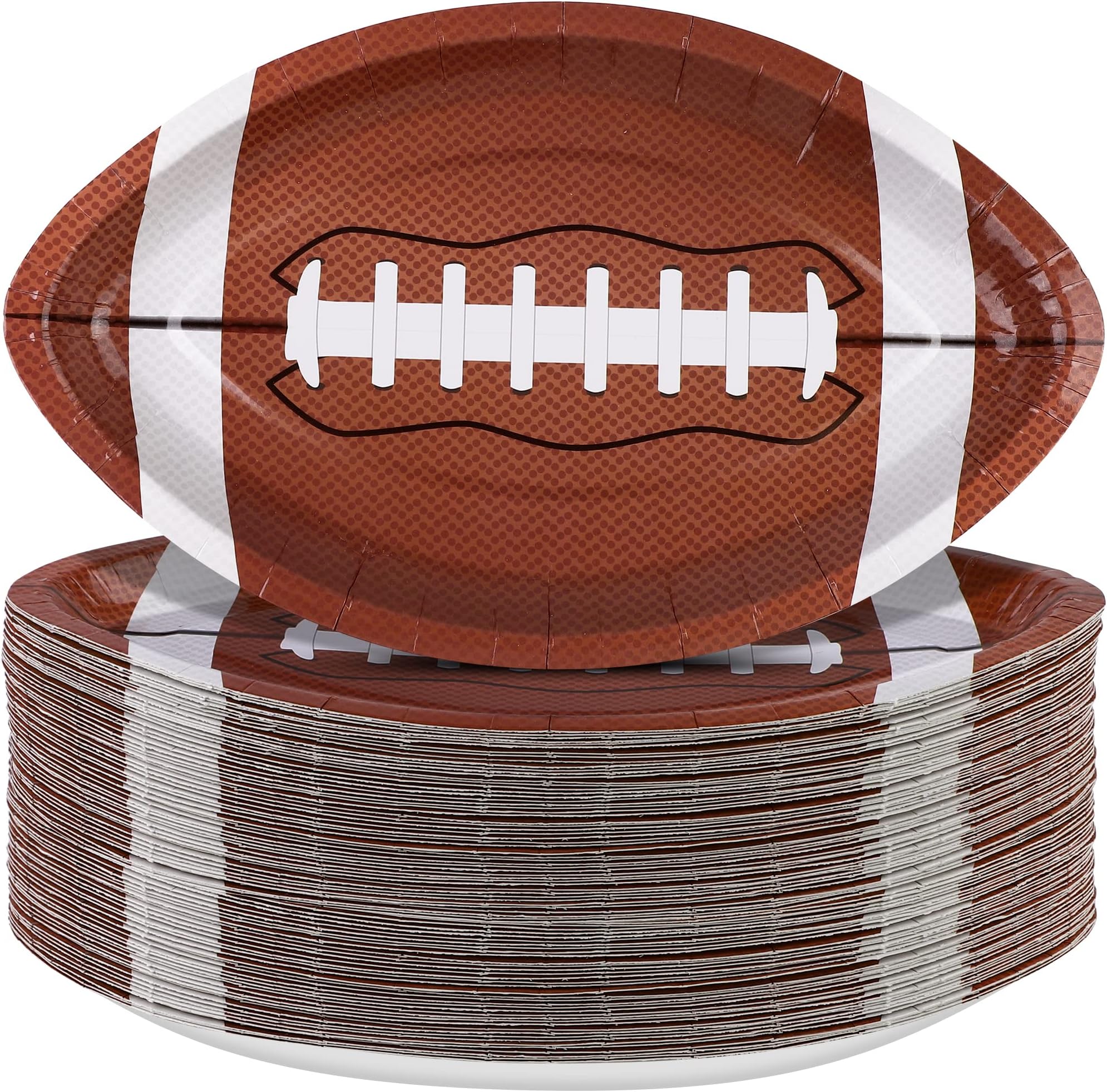 Amazon.com: ADXCO 100 Pieces Football Shaped Disposable Paper Plates ...