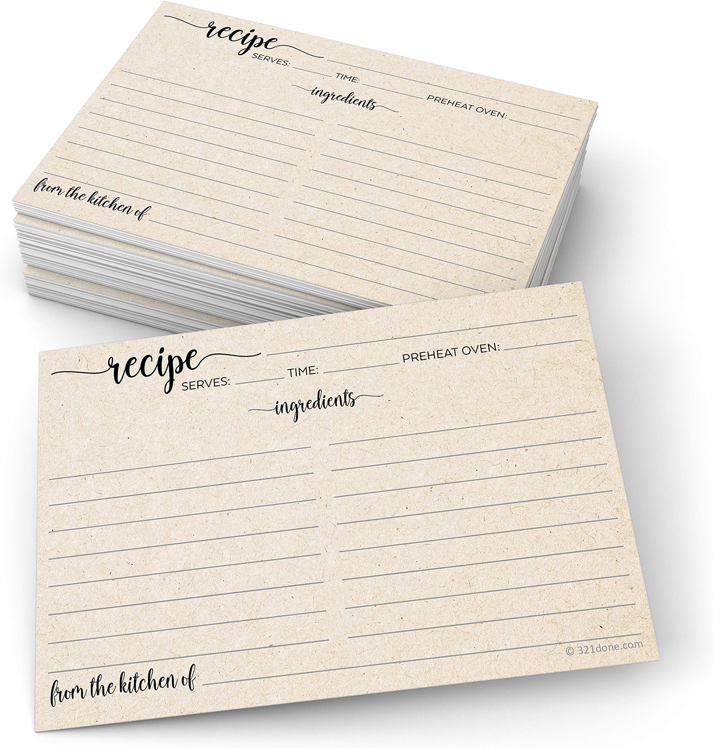 Amazon.com: Home Advantage 50 Farmhouse Rustic Recipe Cards 4x6, Double ...
