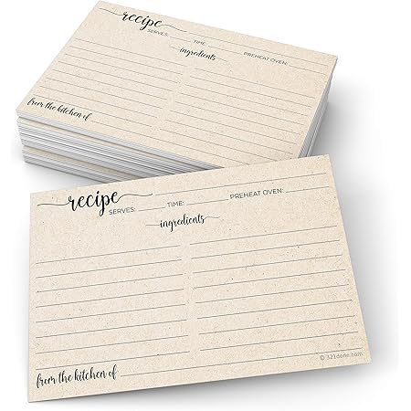 Amazon.com: 321Done Recipe Cards with From the Kitchen Of (Set of 50) 4 ...