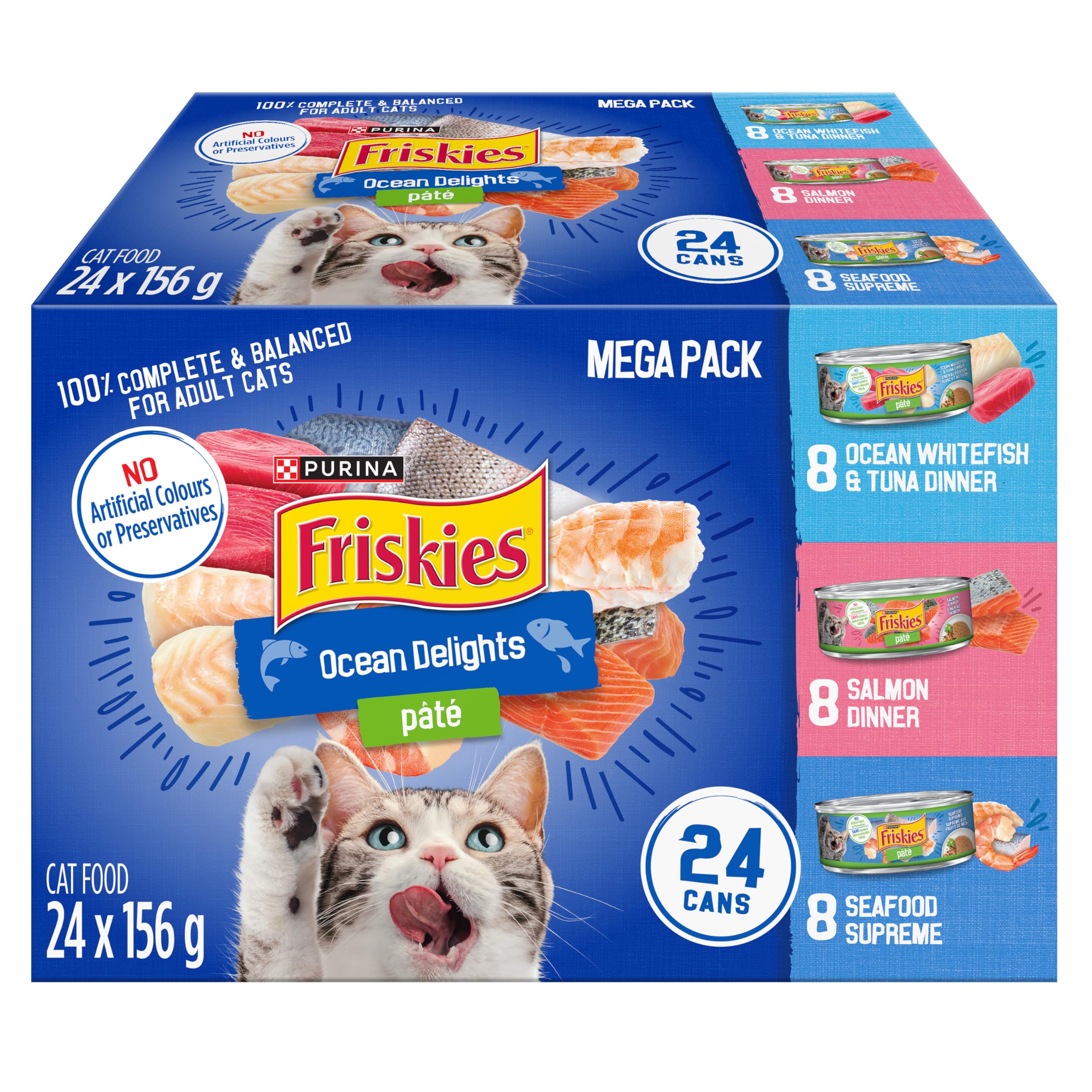 Friskies Ocean Delights Wet Cat Food, Pate Variety Pack 3 Flavours ...