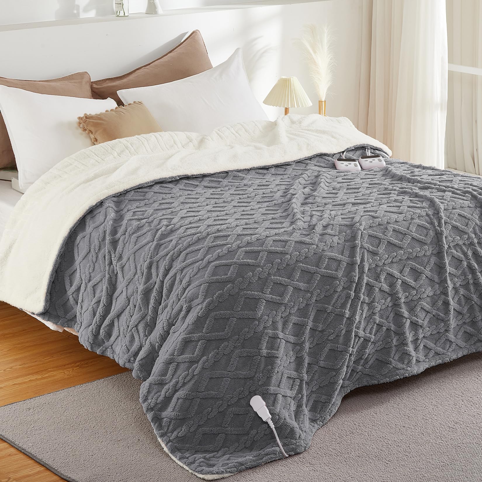 Amazon.com: CAROMIO Electric Blanket Queen Size Dual Control - Thick ...