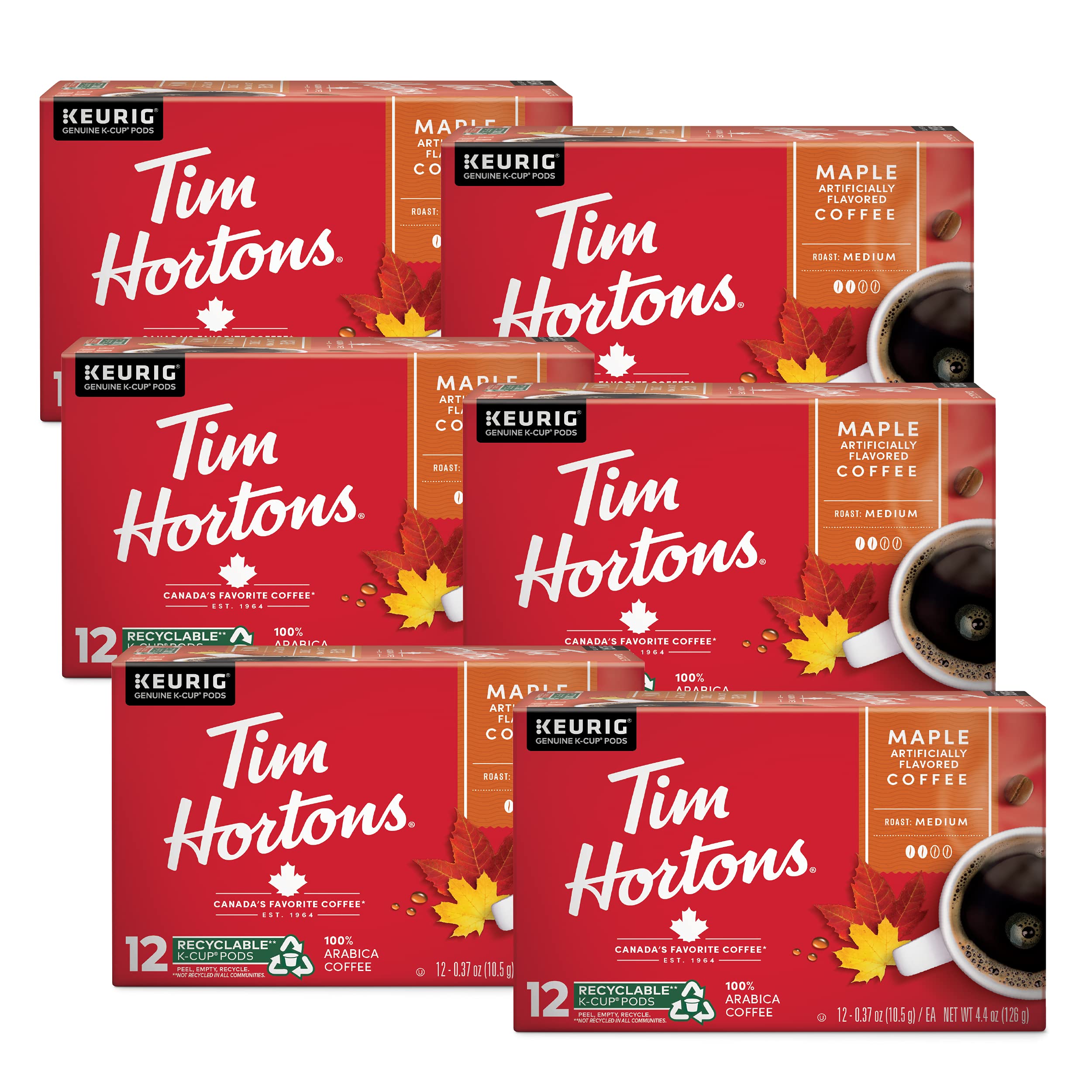 Amazon.com : Tim Hortons Maple Flavored Coffee, Single-Serve K-Cup Pods ...