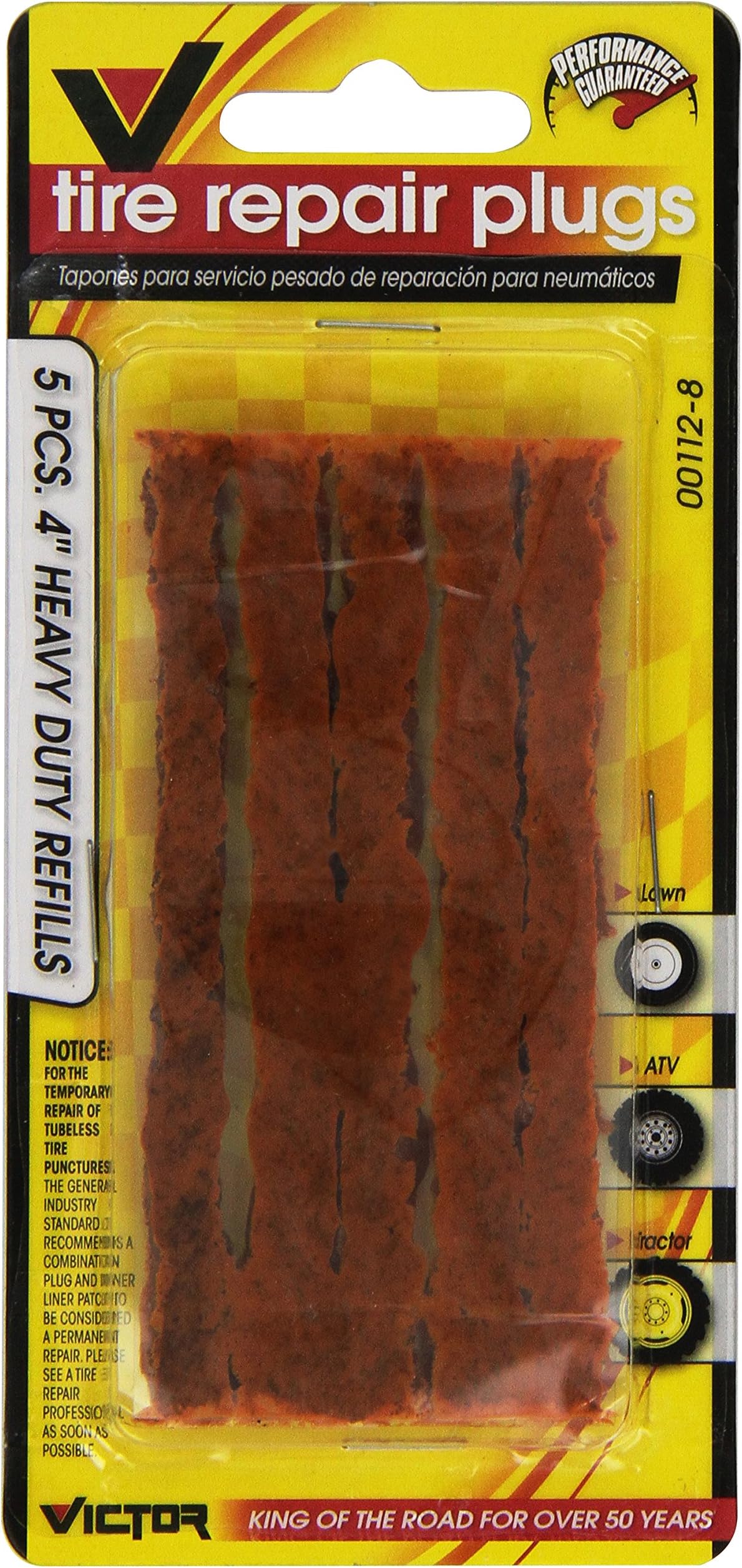 Amazon.com: Victor 22-5-00112-8 Brown Tire Repair Plug - 5 Piece, one ...