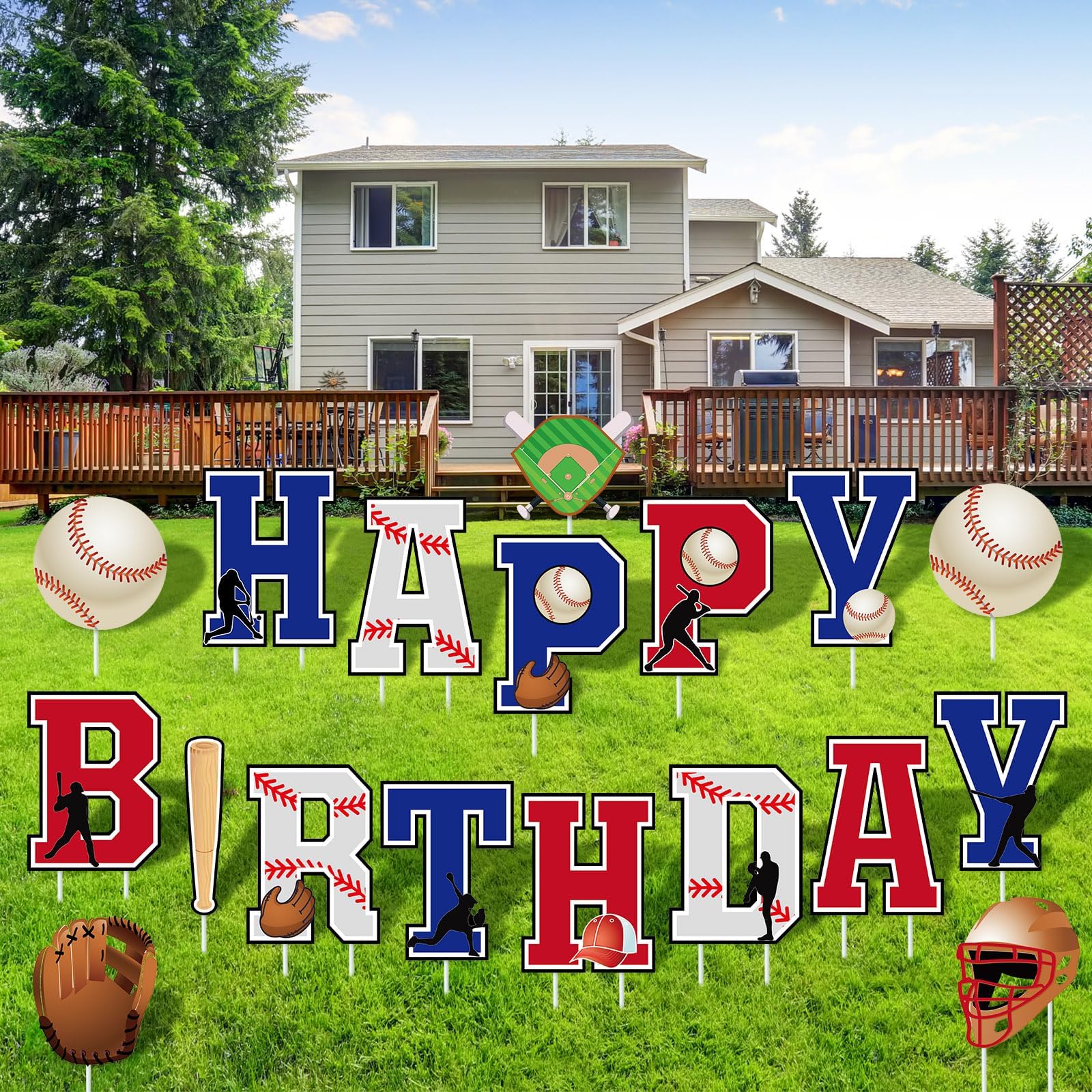 Amazon.com : 8 PCS Sports Yard Signs Sports Party Supplies Sports Lawn ...