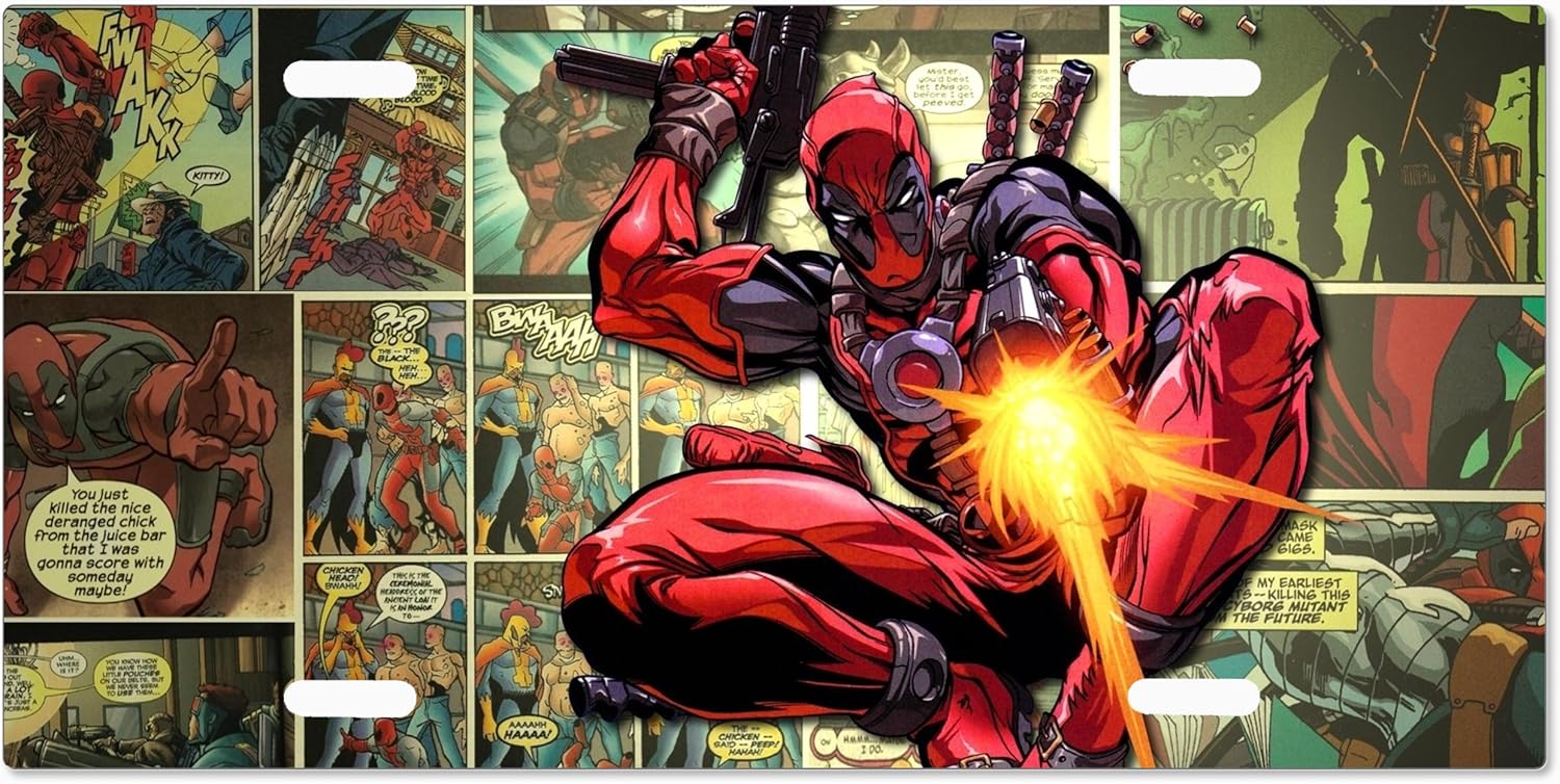 Amazon.com: Deadpool Fire Away G5 Vanity License Plate : Automotive