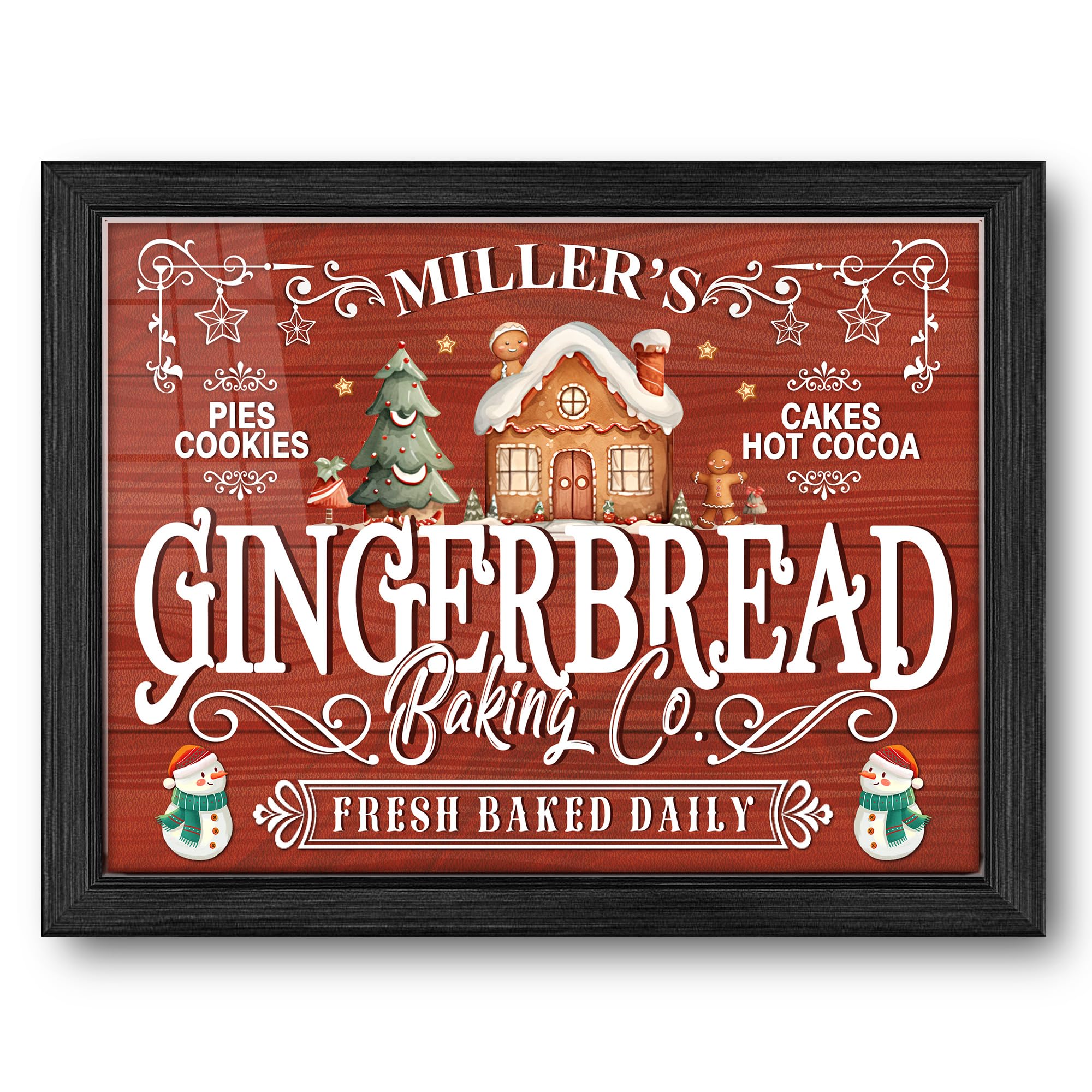 Amazon.com: BMYDIY Personalized Christmas Framed Wall Art Print, Cute ...