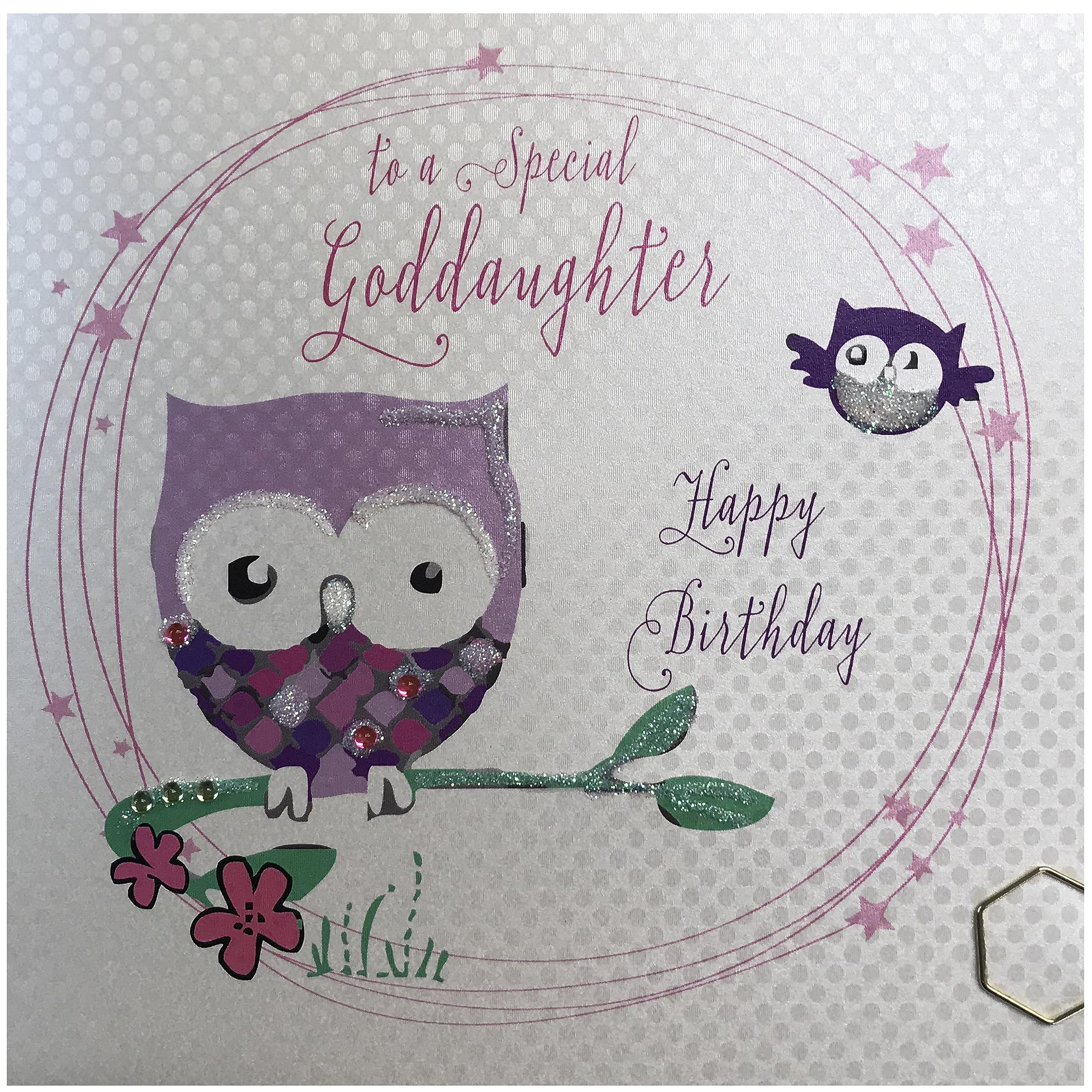 Happy Birthday Goddaughter Amazon.com: White Cotton Cards Owl To A