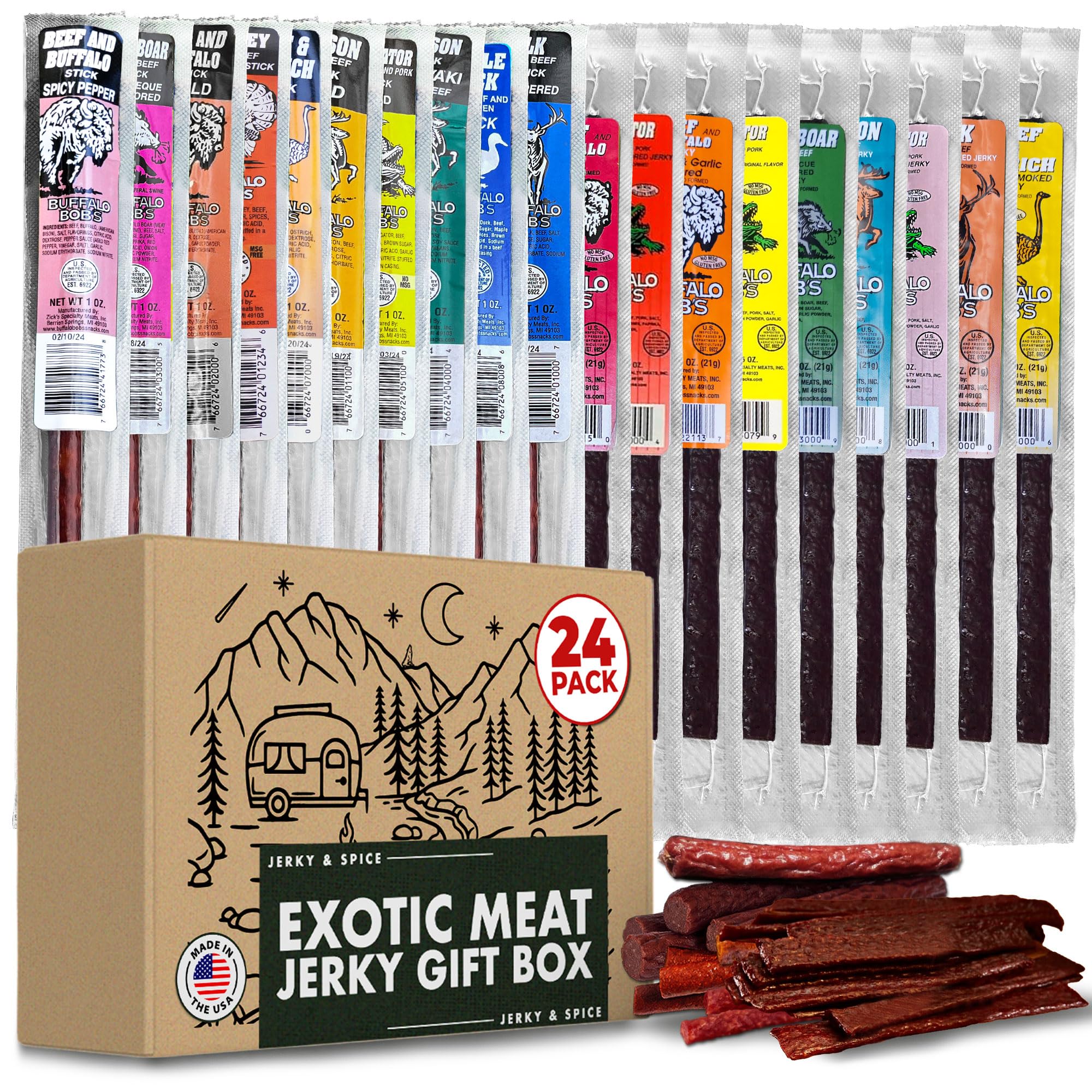Buffalo Bobs Wild Game Meat Snacks Gift Box 24 Pack | Desertcart QATAR