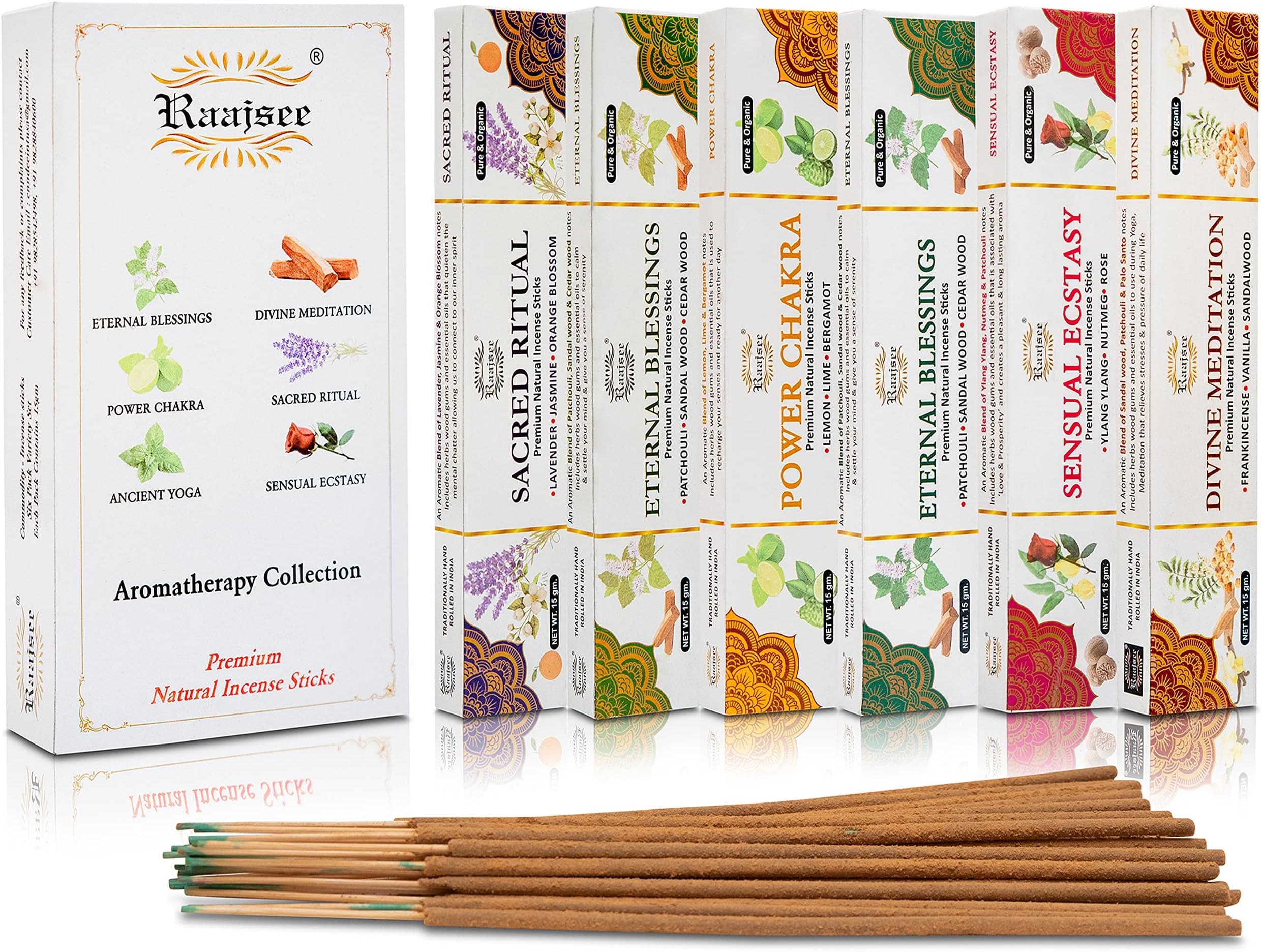 Amazon.com: Huacense Leafy Incense Sticks Variety Pack - Gift Set - 6 ...