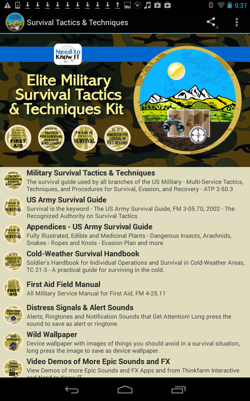 Military Survival Tactics & Techniques Kit: app su Amazon Appstore