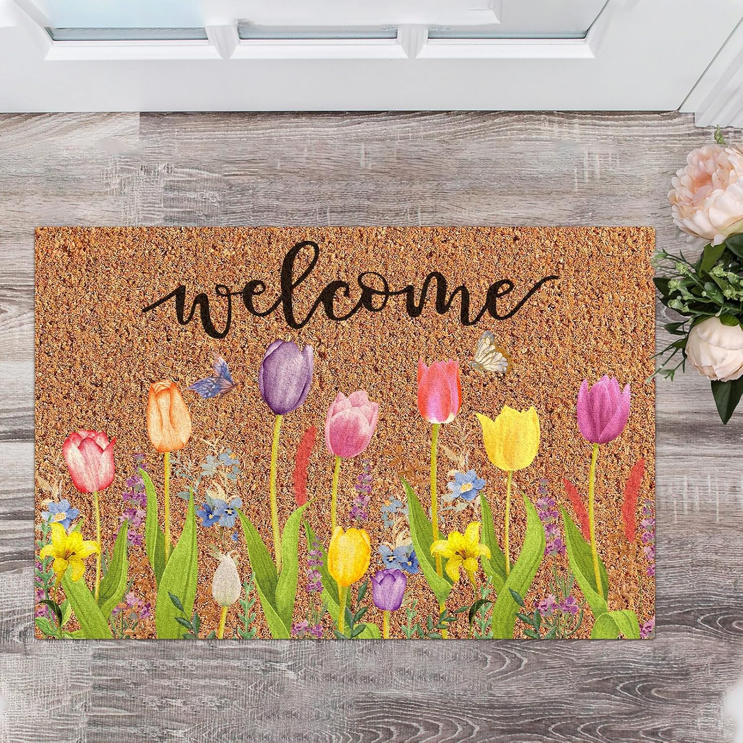 Amazon.com: Ceenna Spring Welcome Doormat Indoor Spring Door Mat Coir ...