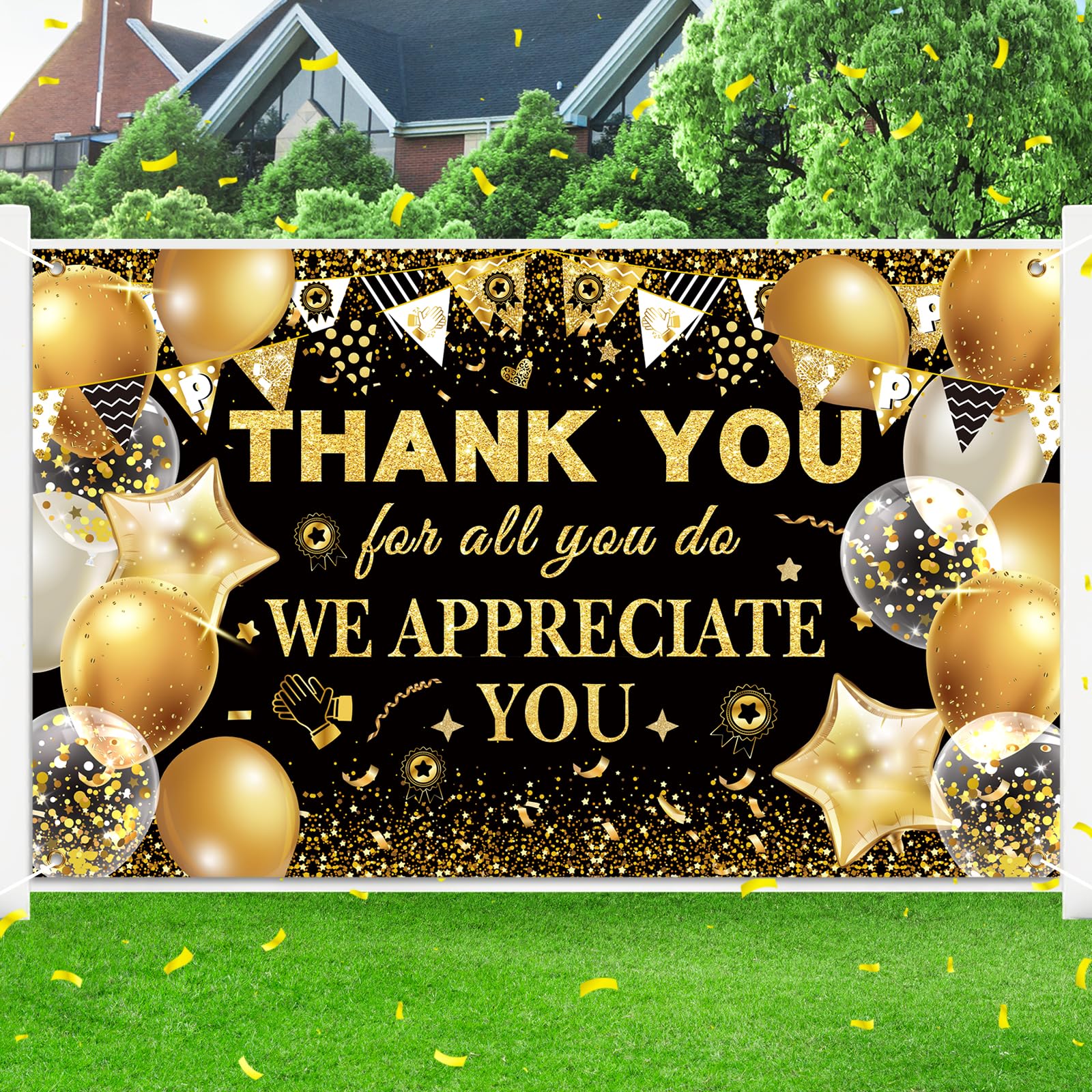 Appreciation Thank You Banners We Appreciate You Banner Gold Glitter