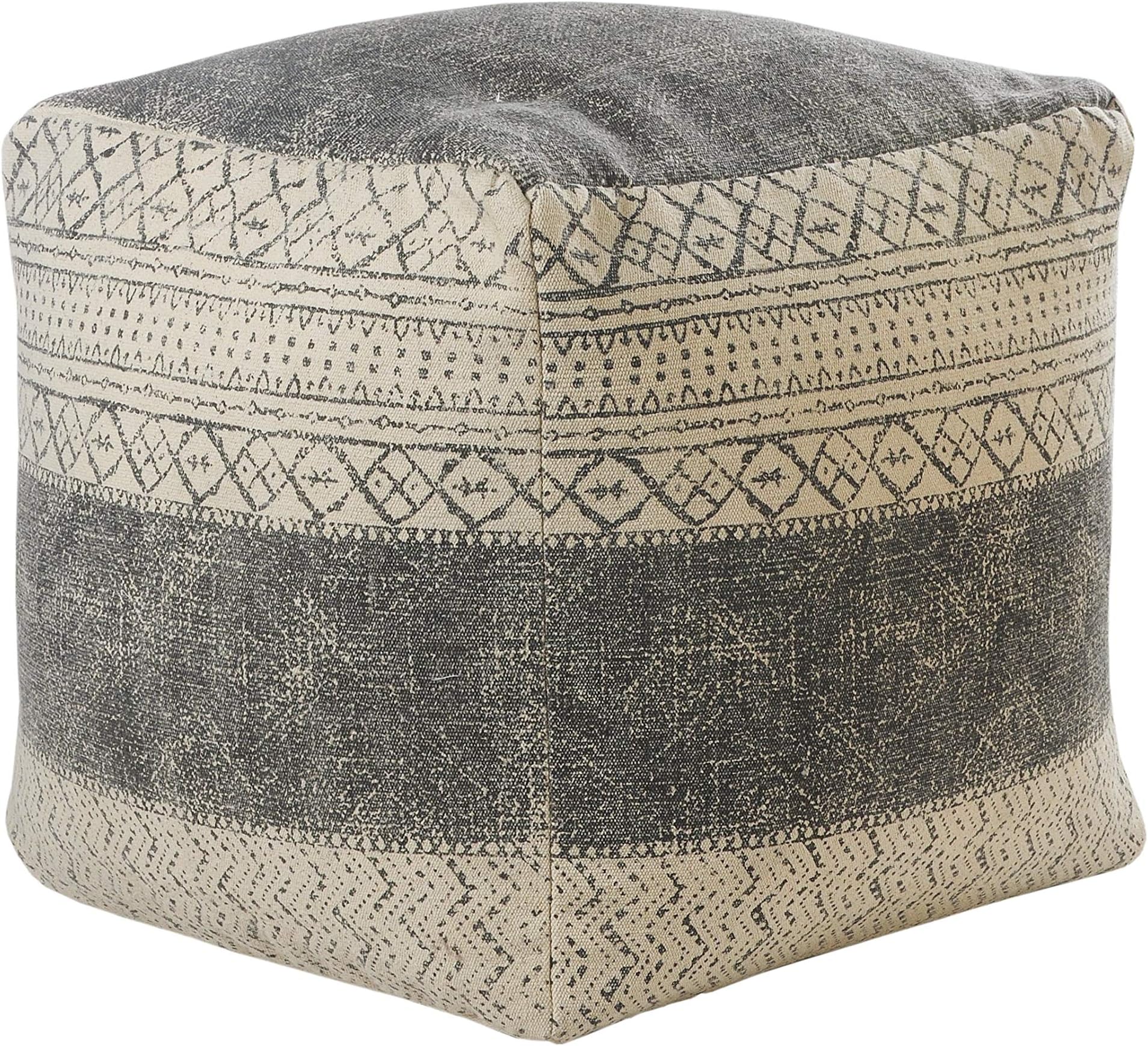 Amazon.com: Pasargad Home Grandcanyon Shaggy Pouf, Cotton Ottoman, Hand ...