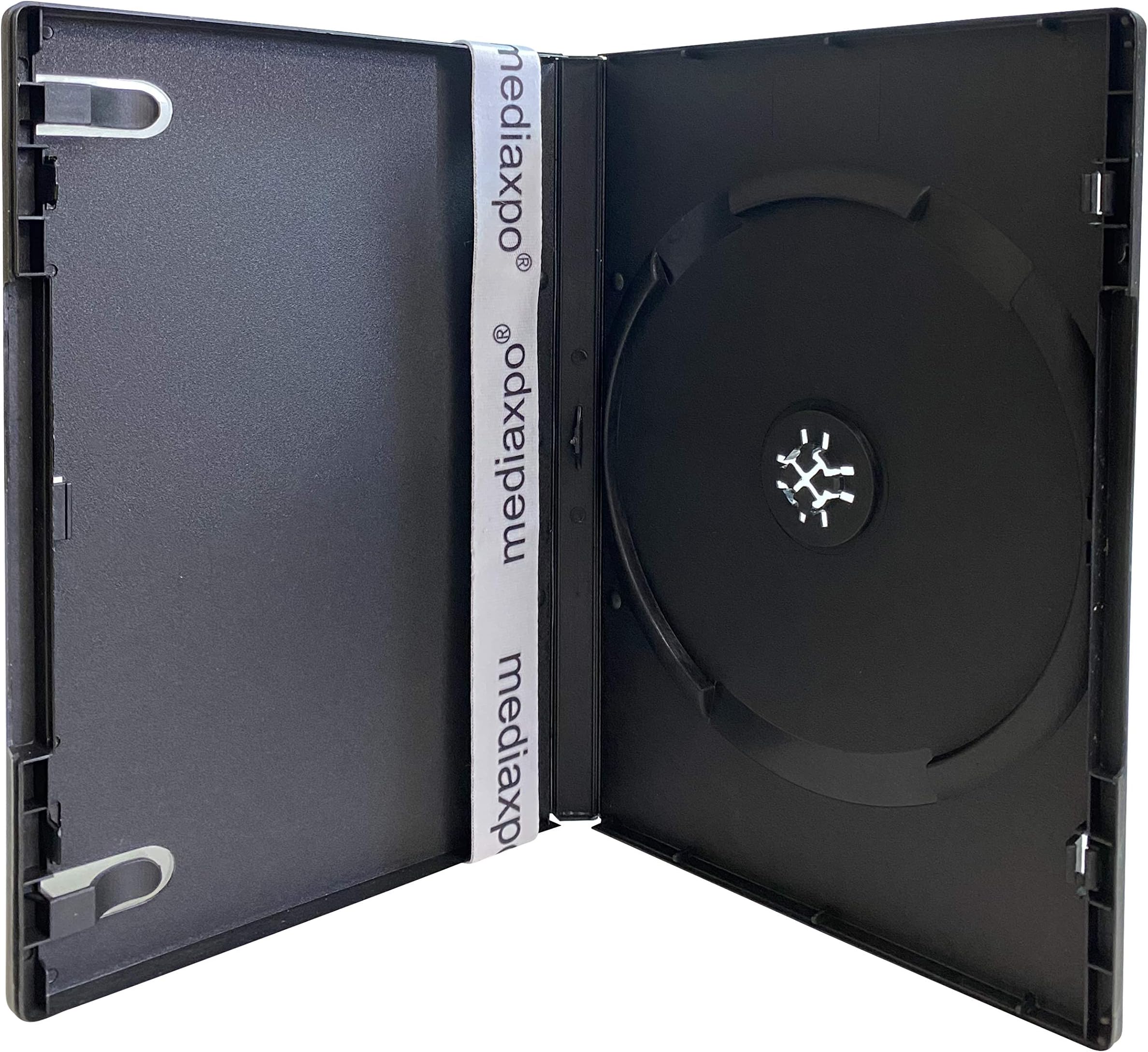 Amazon.com: Mediaxpo Standard Black Single Movie DVD Cases 14MM - Clear ...